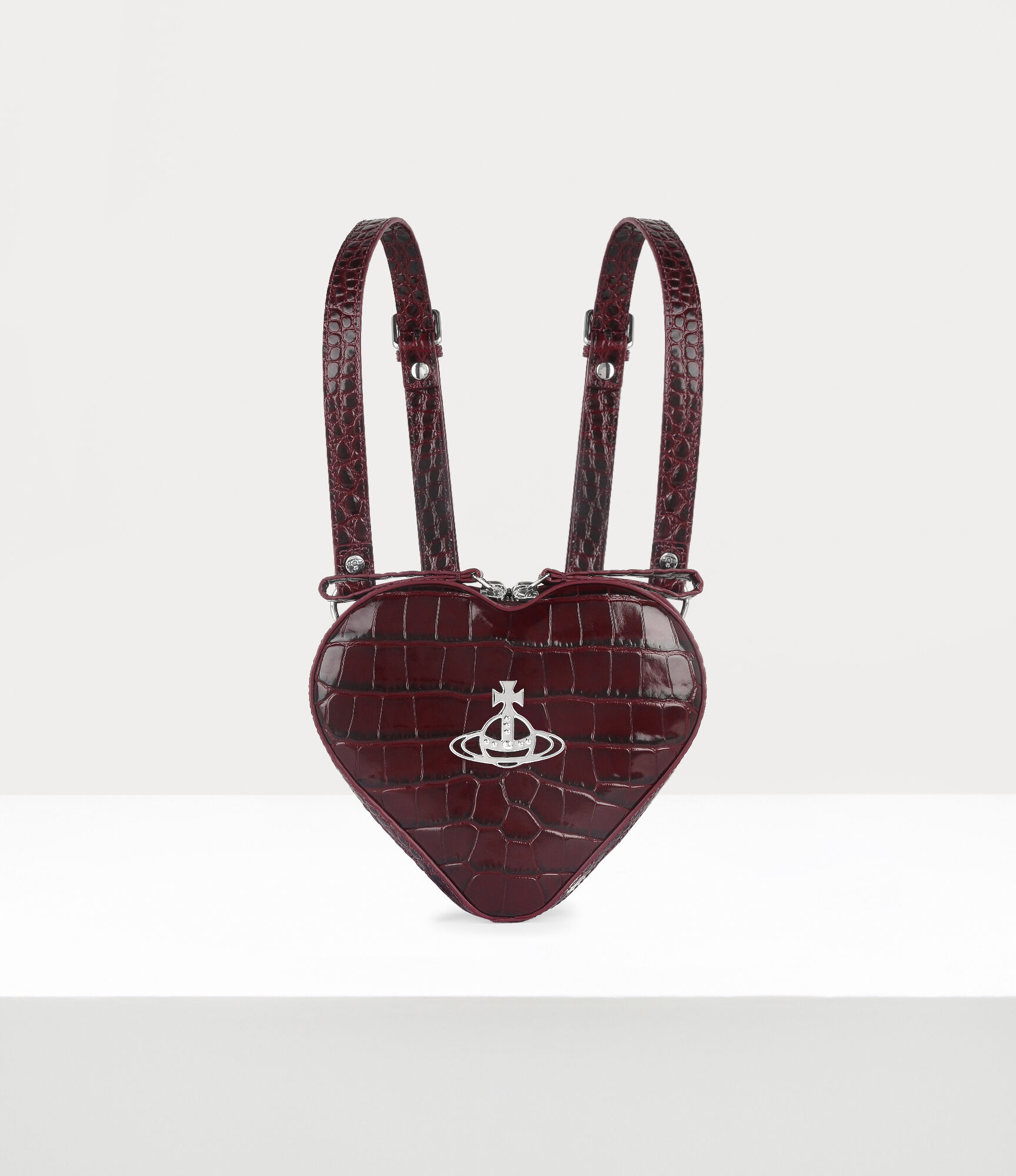 Ella Heart Mini Backpack in BURGUNDY | Vivienne Westwood®