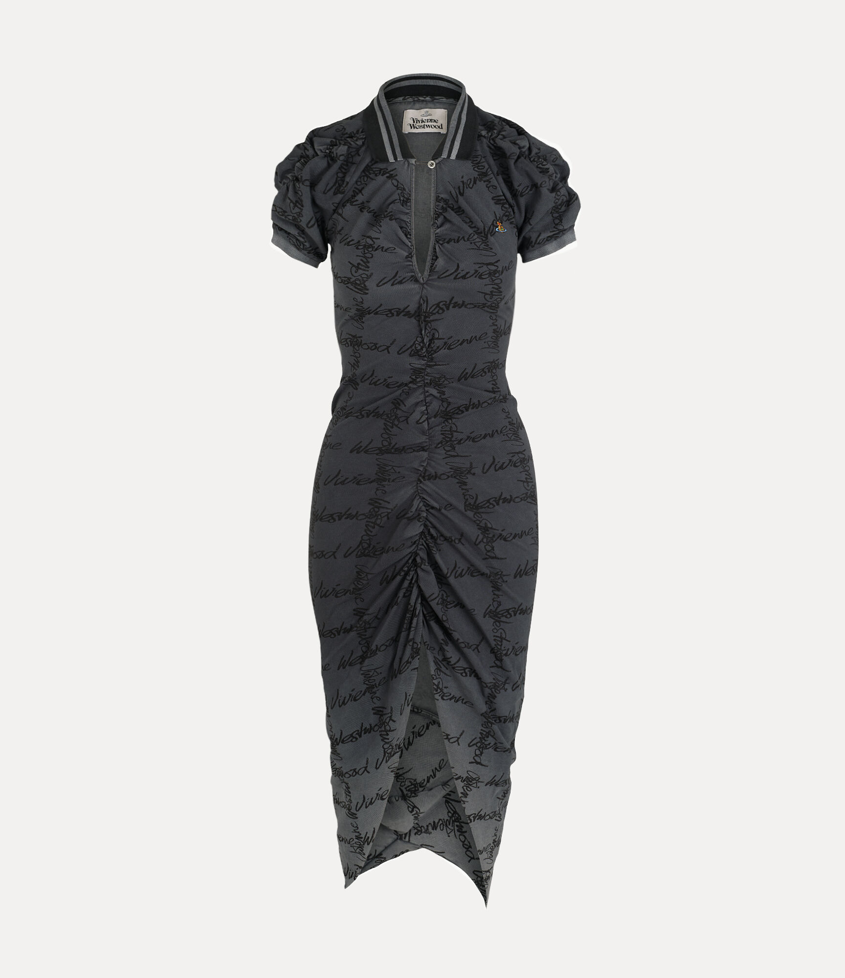Pulling dress in GREY-OVERDYE-VW-GRID | Vivienne Westwood®