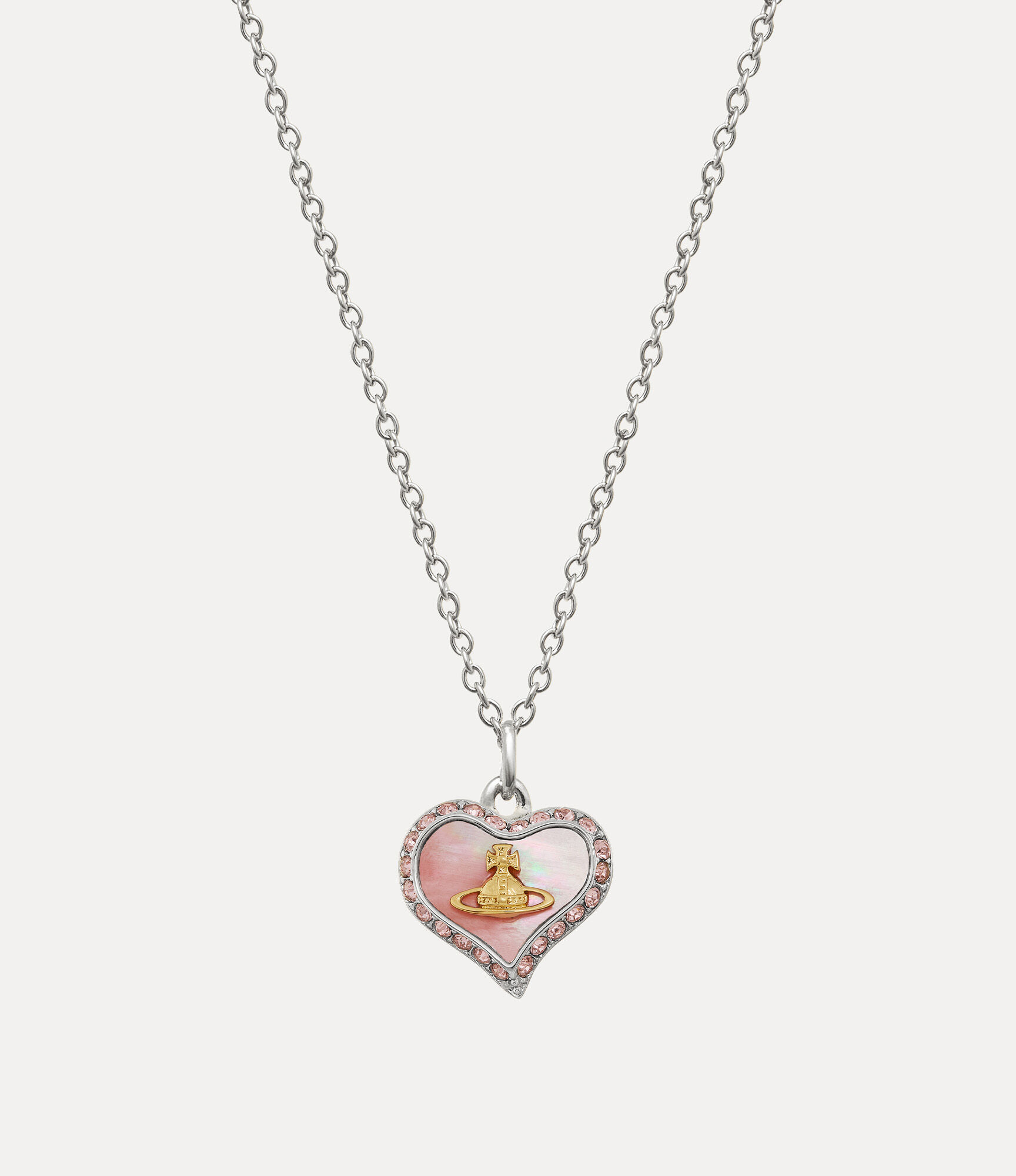Petra Pendant Necklace in PLATINUM-GOLD-CORAL | Vivienne Westwood®