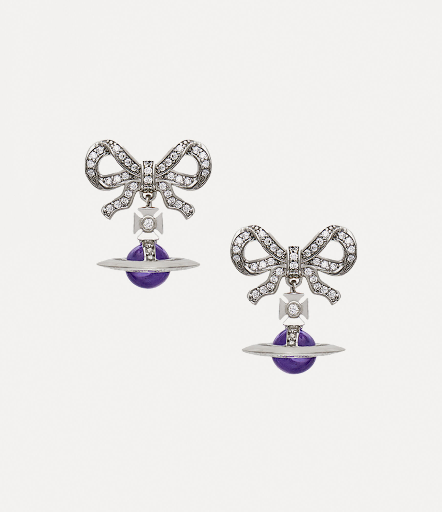 octavie earrings in PLATINUM-WHITE-LAVENDER-CZ | Vivienne Westwood®