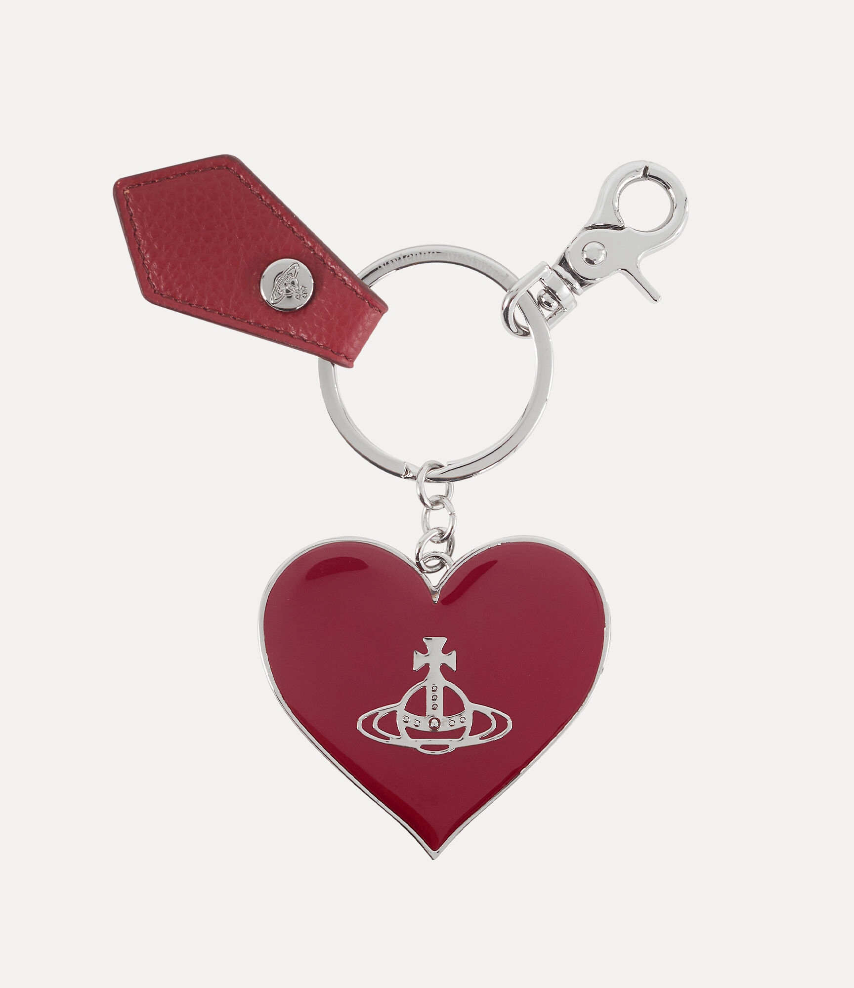 Mirror Heart Orb Keyring in RED-PU-GRAIN | Vivienne Westwood®