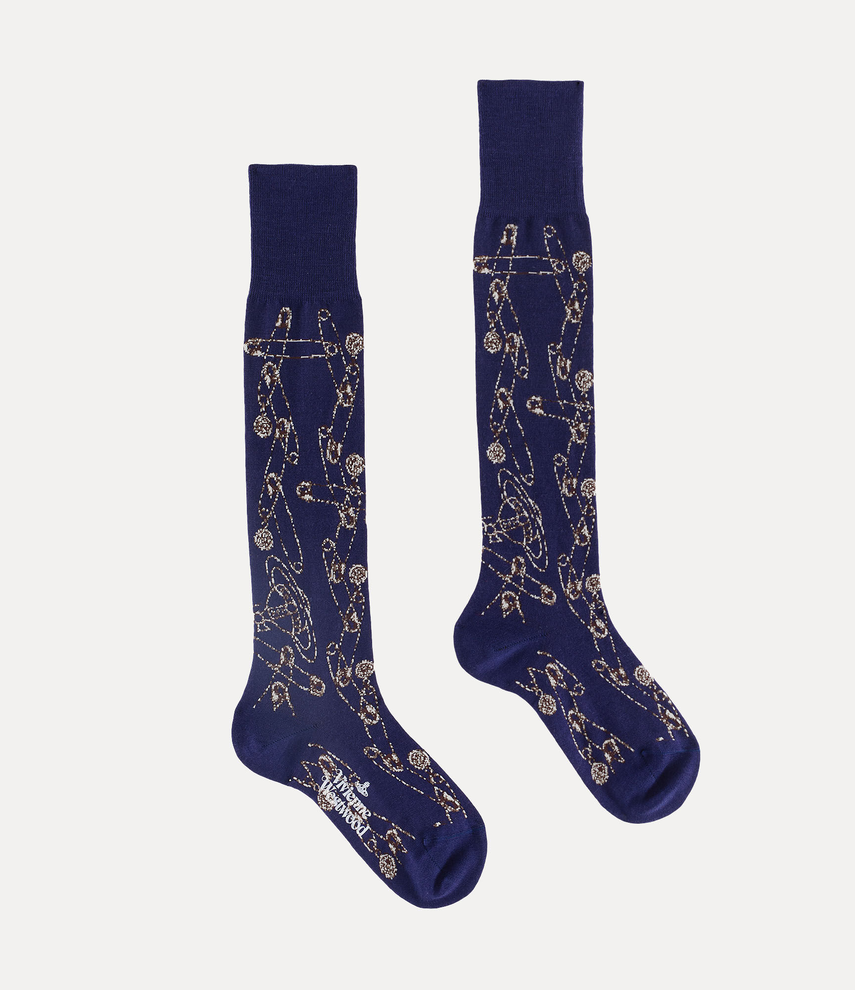 Safety Pin High Sock in NAVY-BLUE | Vivienne Westwood®