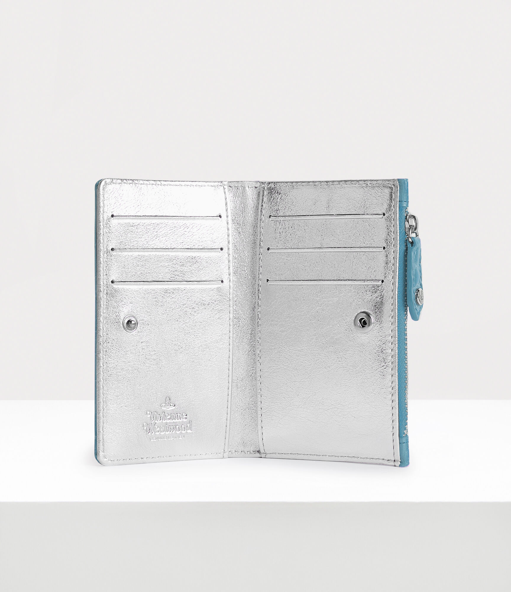 Crocodile Slim Flap Card Holder in LIGHT-BLUE | Vivienne Westwood®