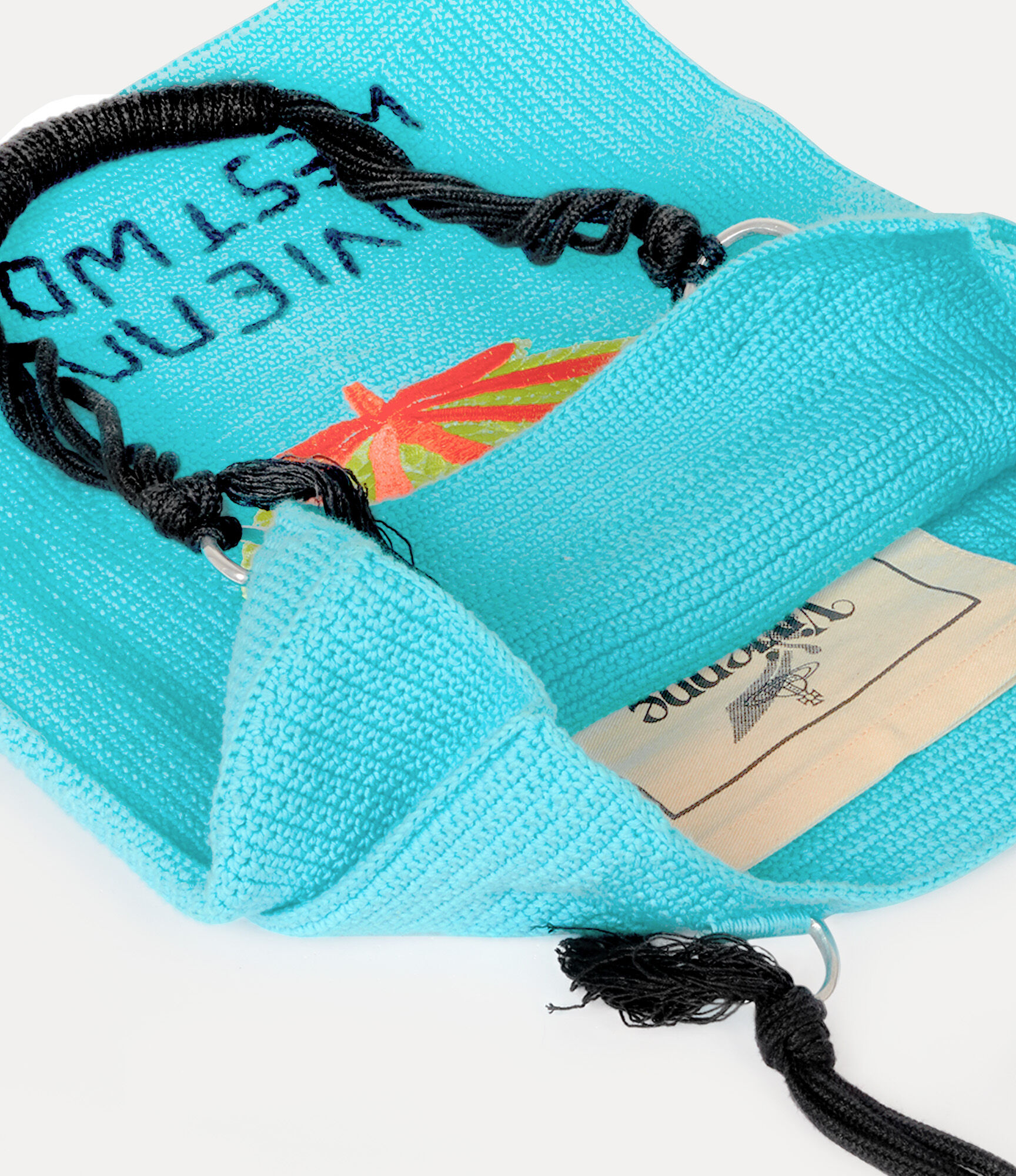 Large Mabel Crochet Tote Bag in BLUE-WEED-LEAF | Vivienne Westwood®