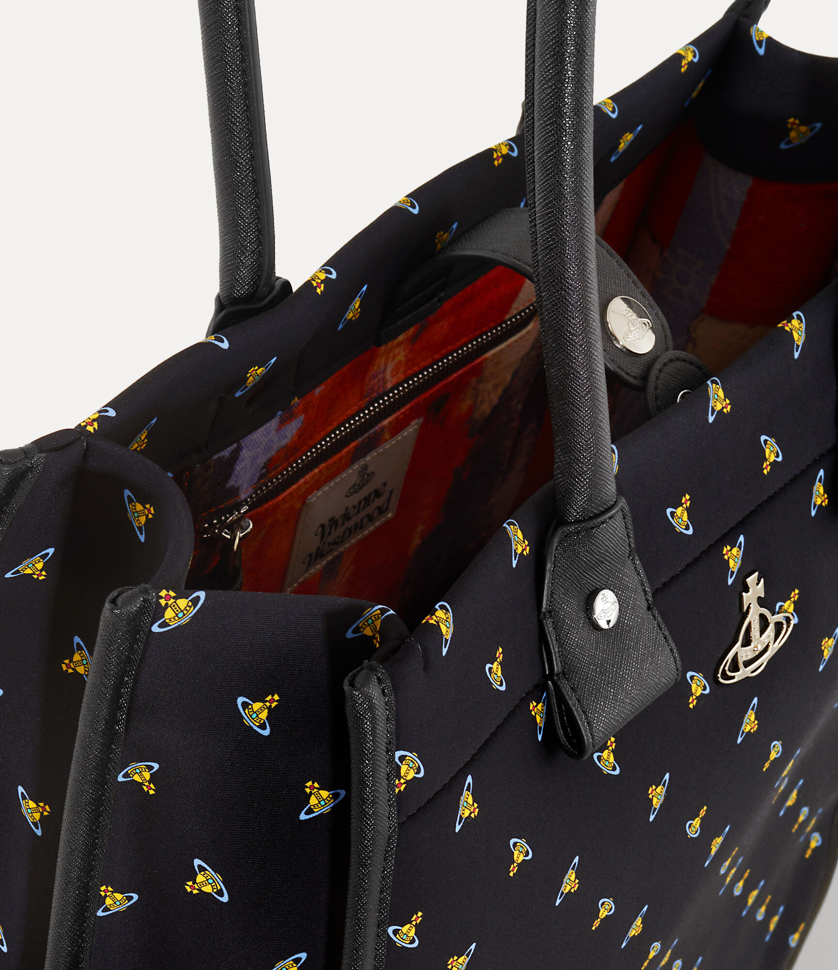 Teddy Tote Bag in BLACK-BABY-ORBS | Vivienne Westwood®
