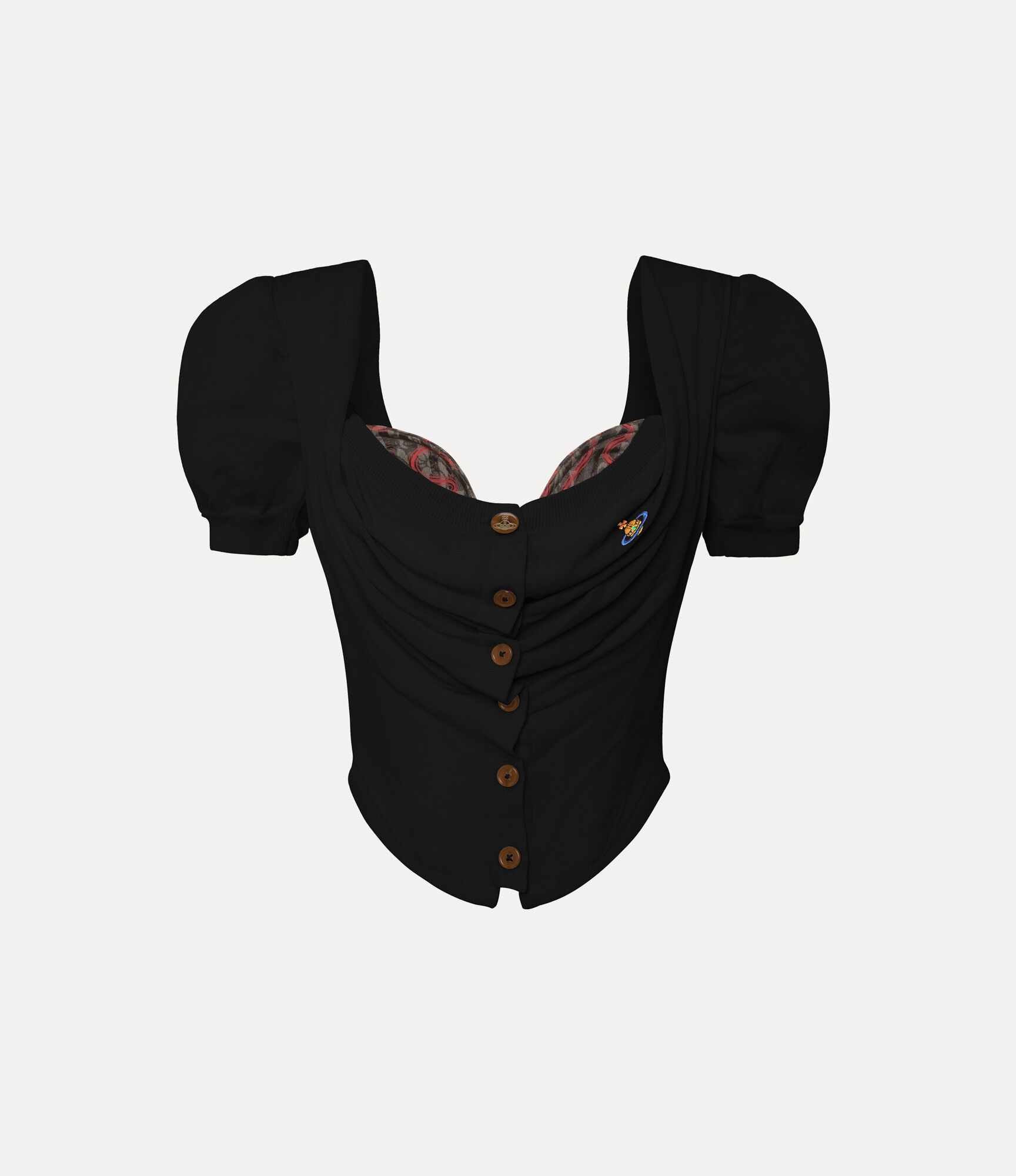 Short Sleeve Bea Corset Cardigan in BLACK | Vivienne Westwood®