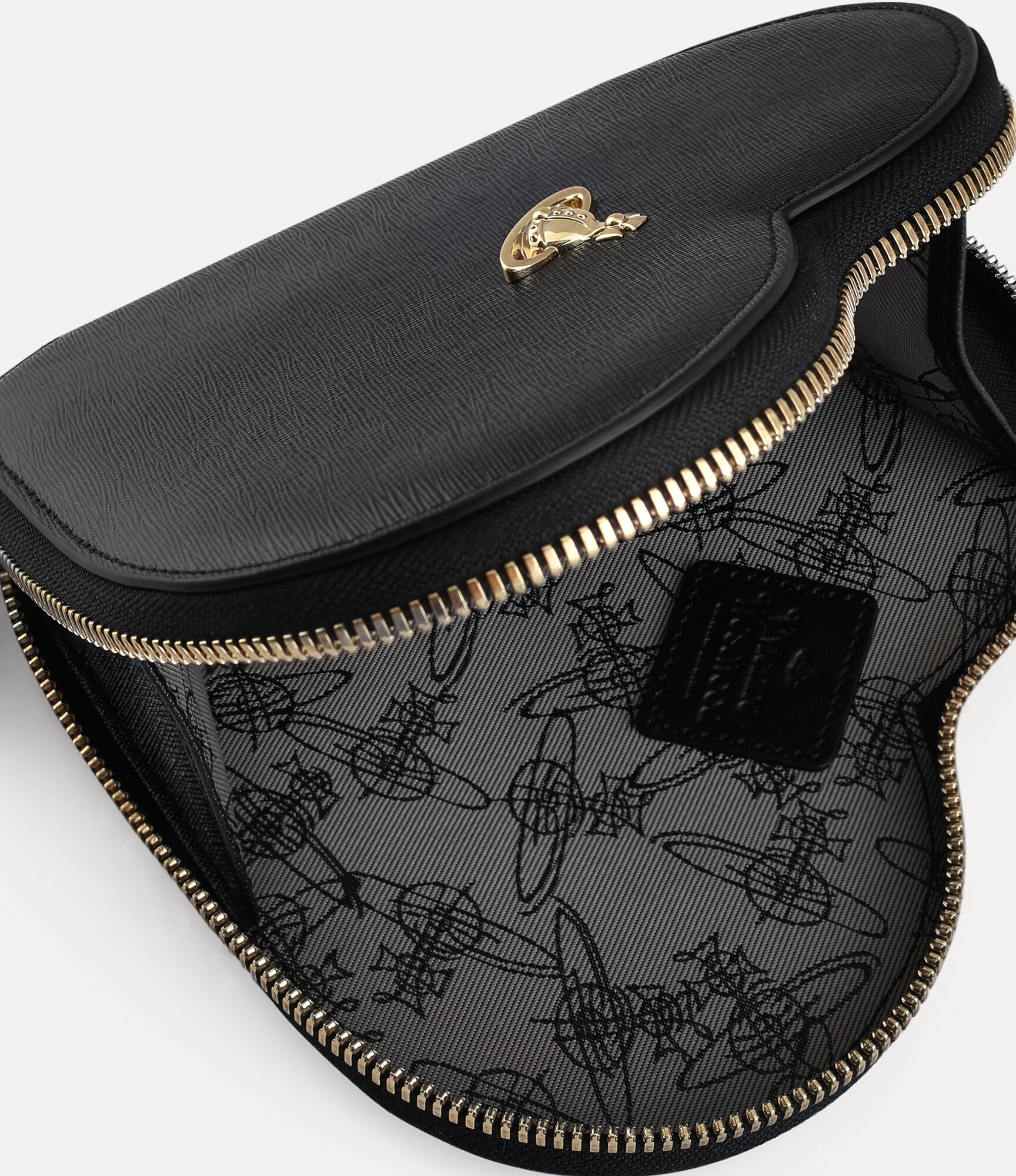 Saffiano Heart Crossbody Bag in BLACK | Vivienne Westwood®
