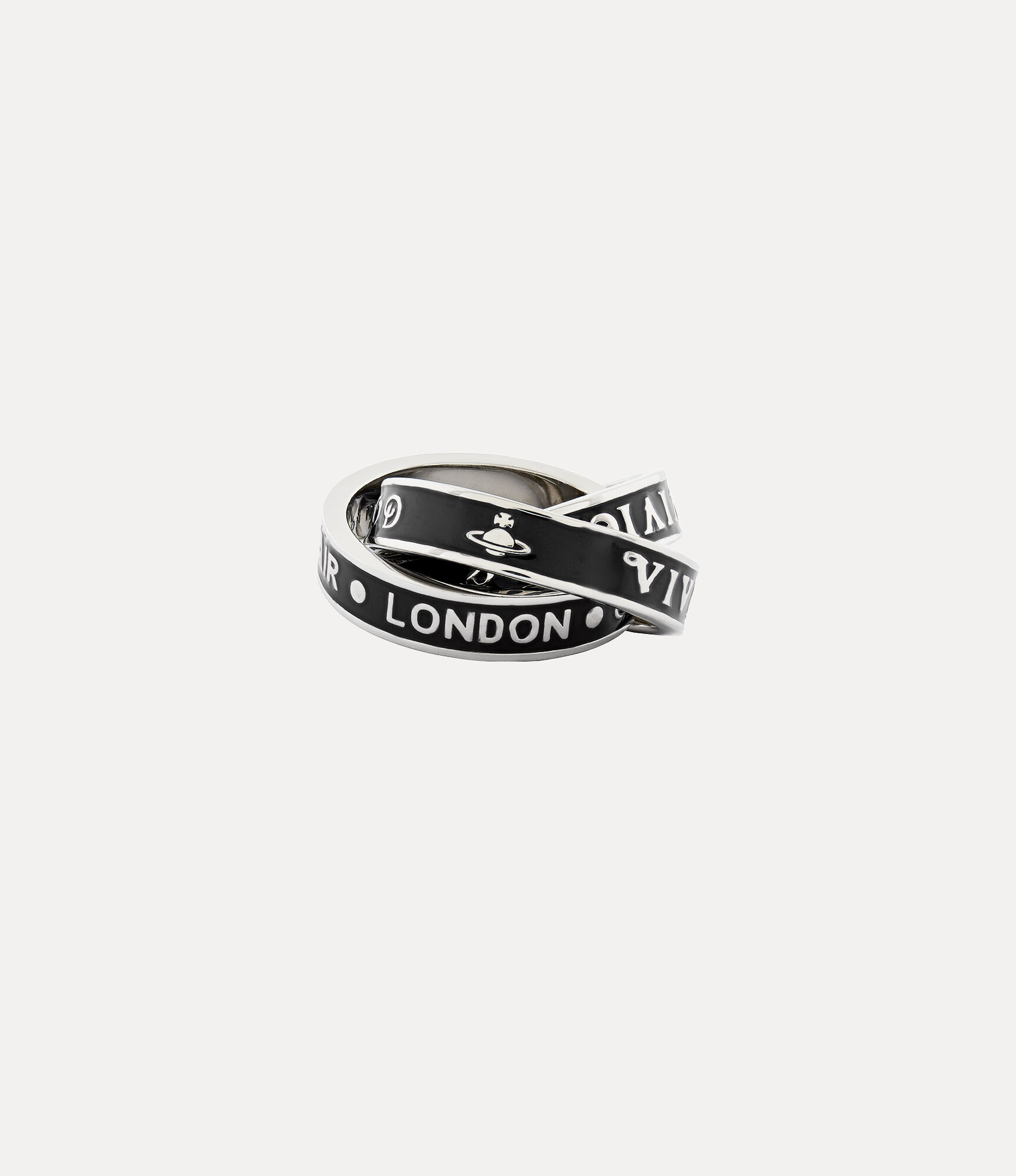 Percy Ring in platinum-black-enamel | Vivienne Westwood®