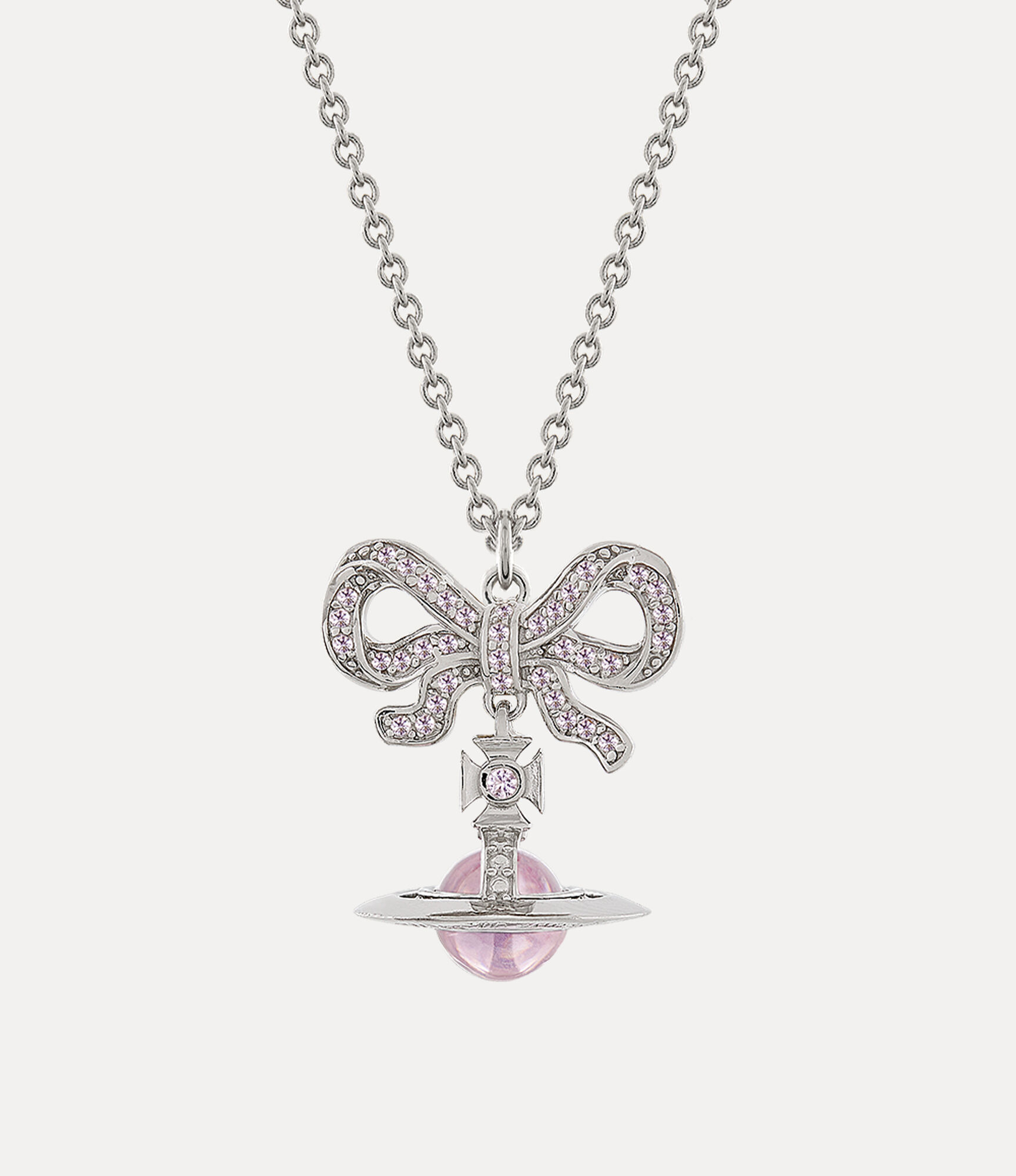 Octavie Pendant Necklace in PLATINUM-PINK-PINK-CZ | Vivienne Westwood®