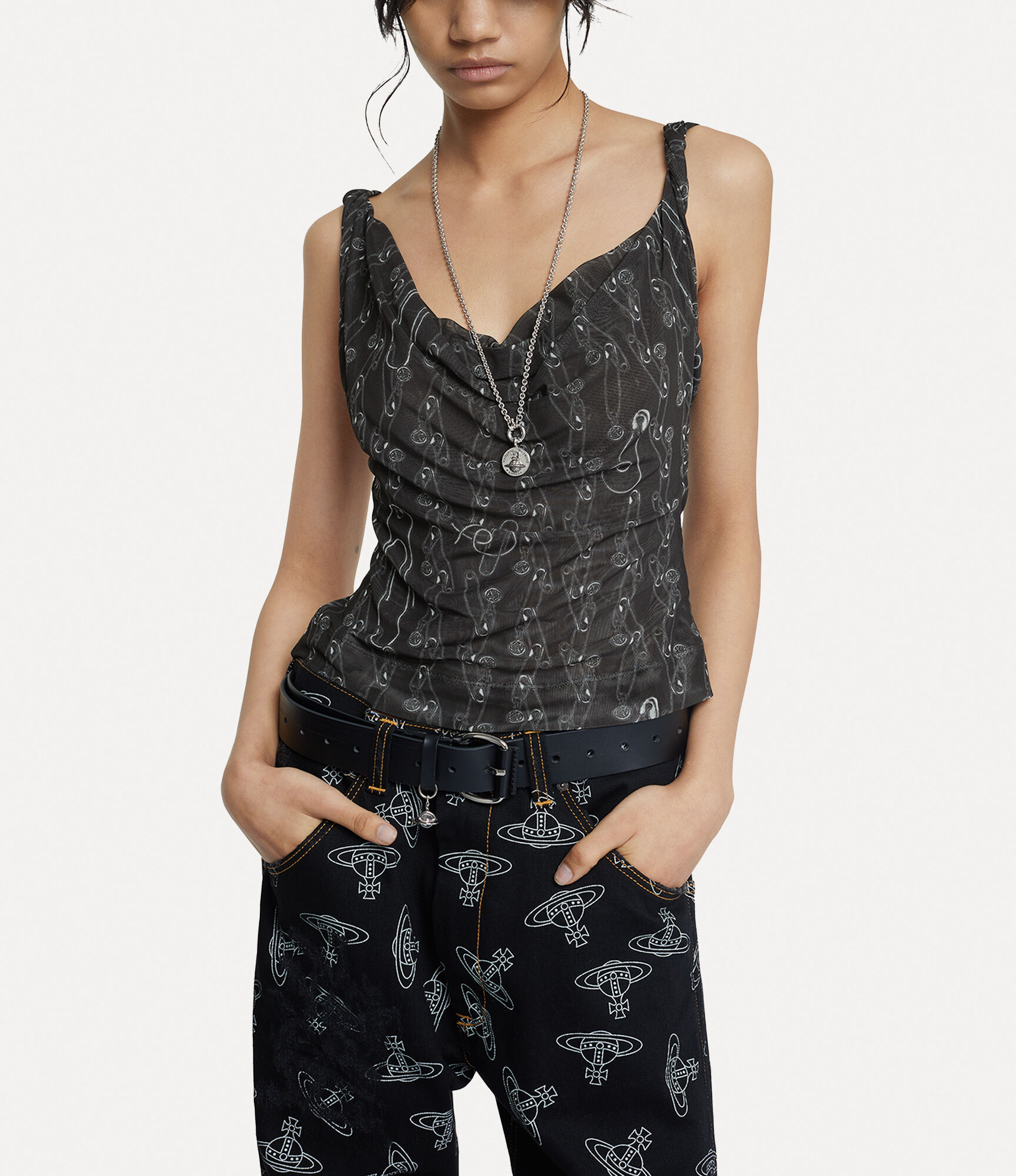 Anna Top in BLACK-SAFETY-PINS | Vivienne Westwood®