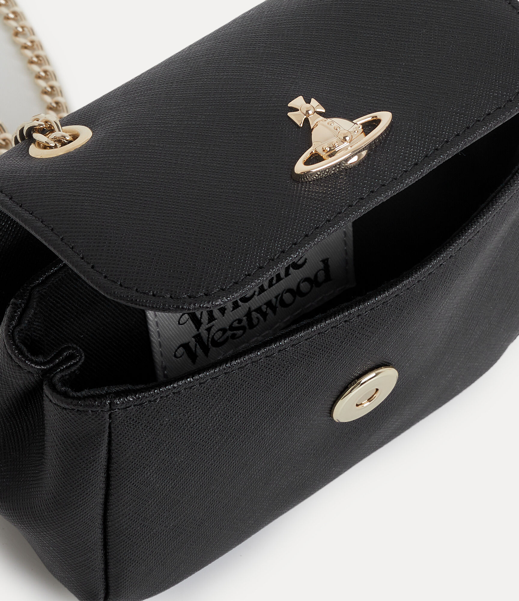 Small Purse With Chain in BLACK-3D-ORB | Vivienne Westwood®