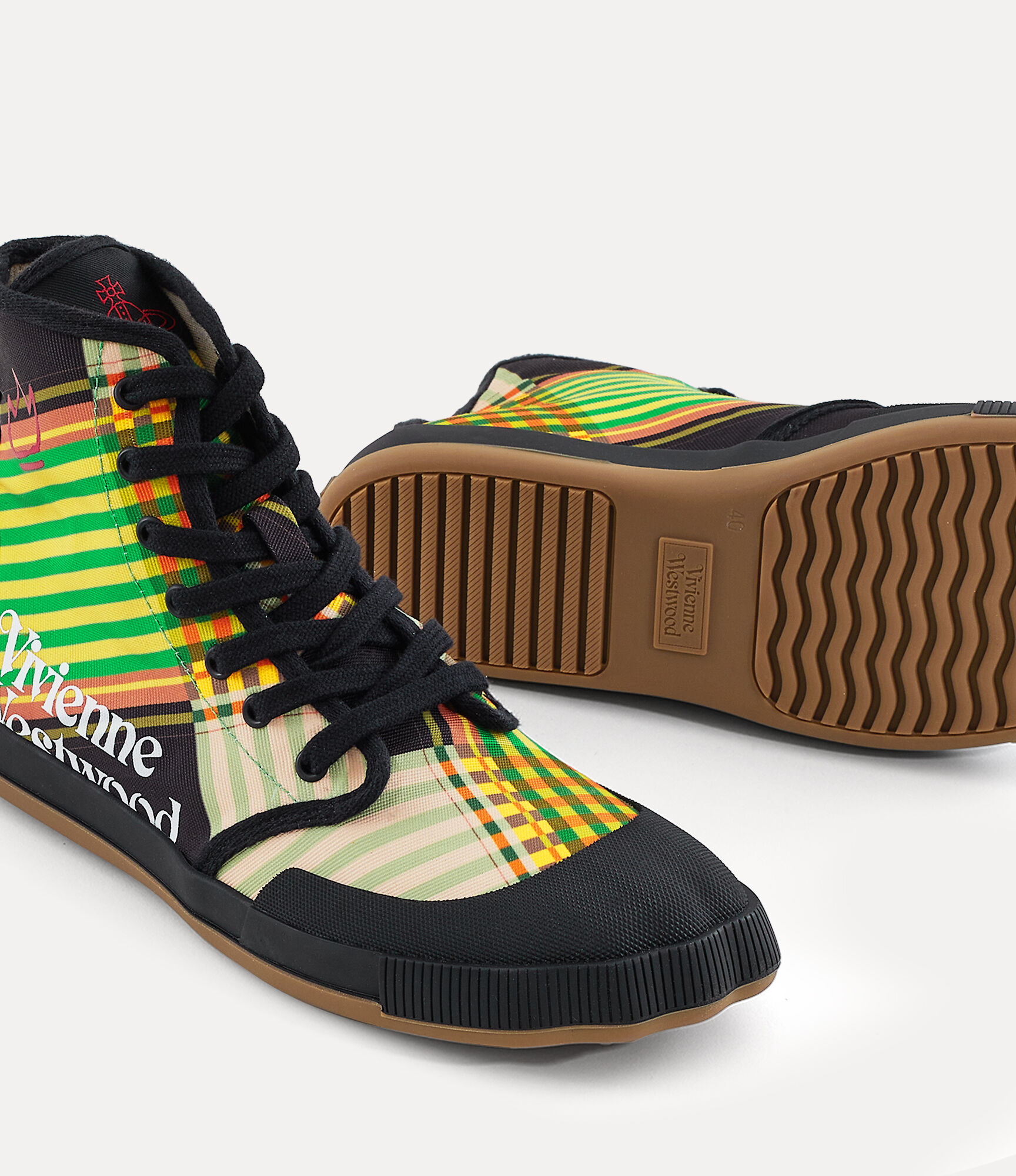 High-Top Animal Gym Trainers in COMBAT-TARTAN | Vivienne Westwood®
