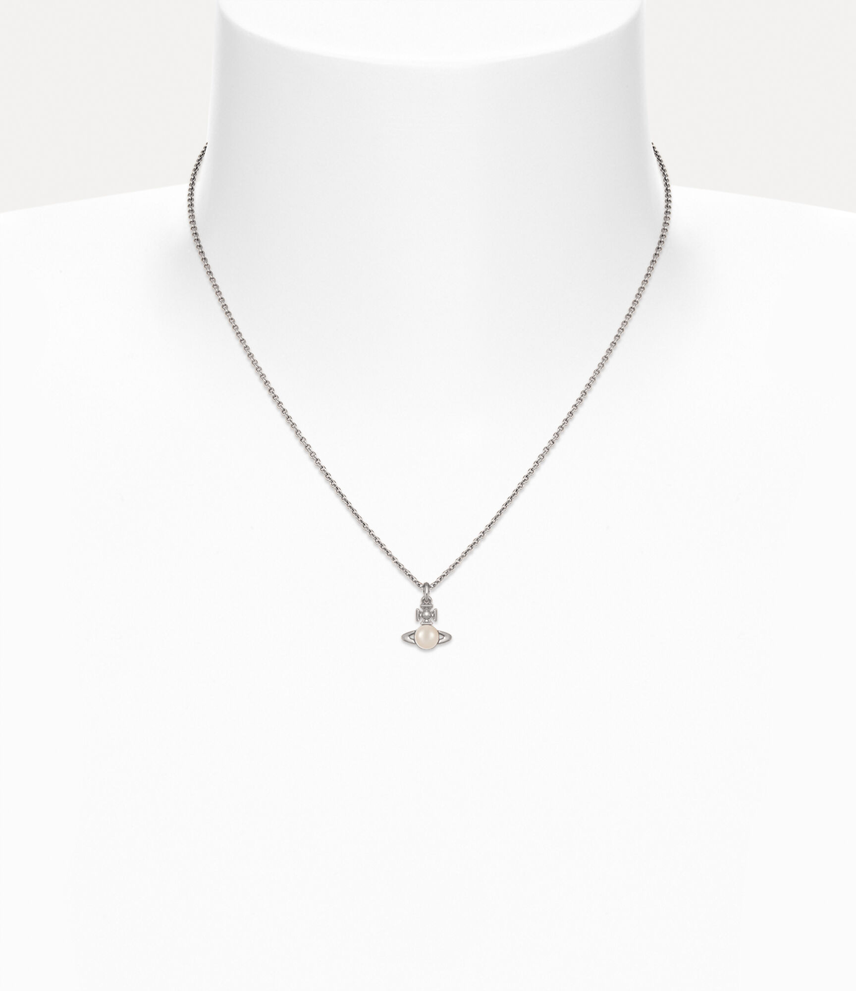 Balbina Pendant Necklace in PLATINUM-CREAM-Pearl | Vivienne Westwood®