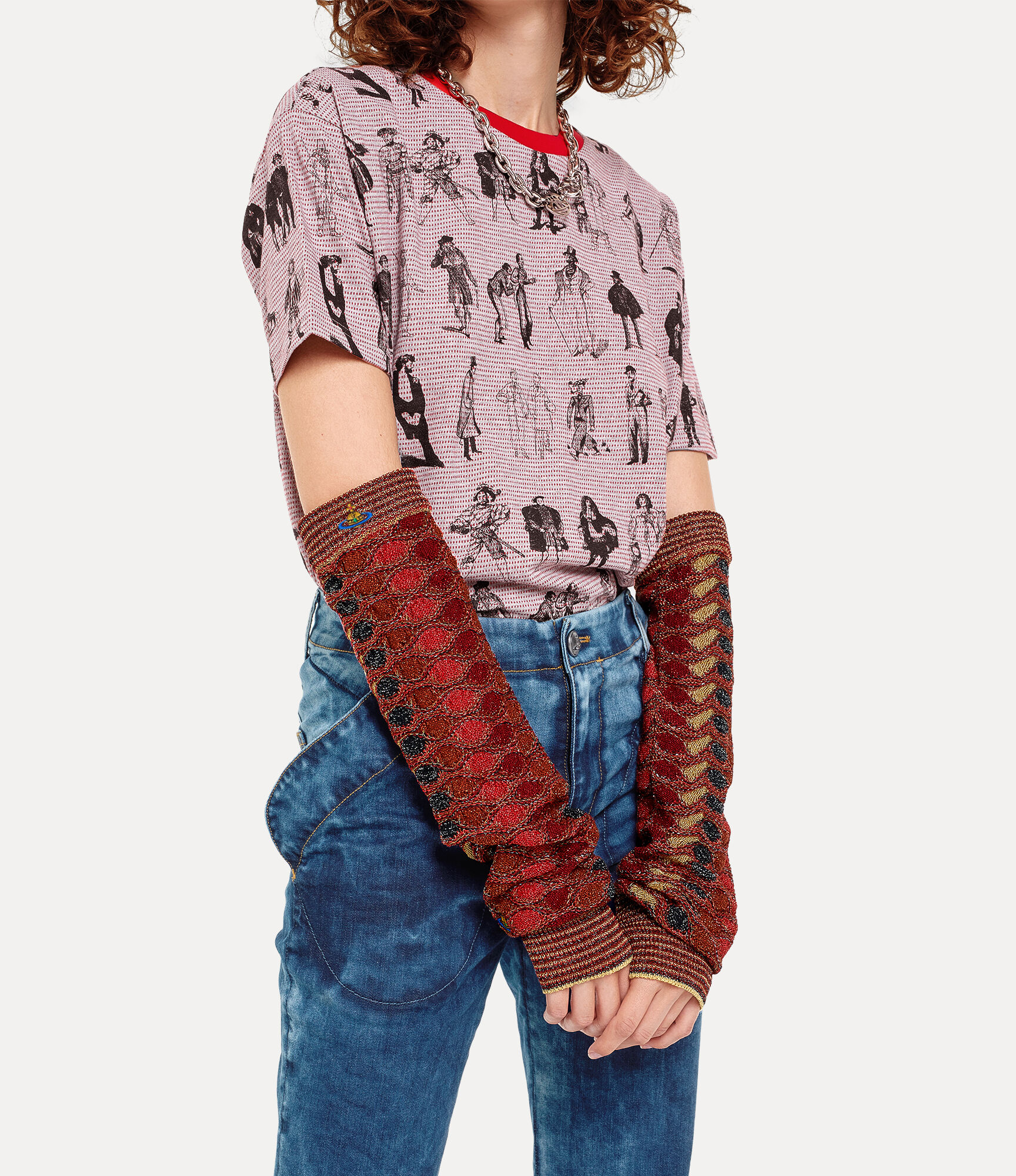 Edith Arm Warmers in MULTI-RED-GOLD | Vivienne Westwood®