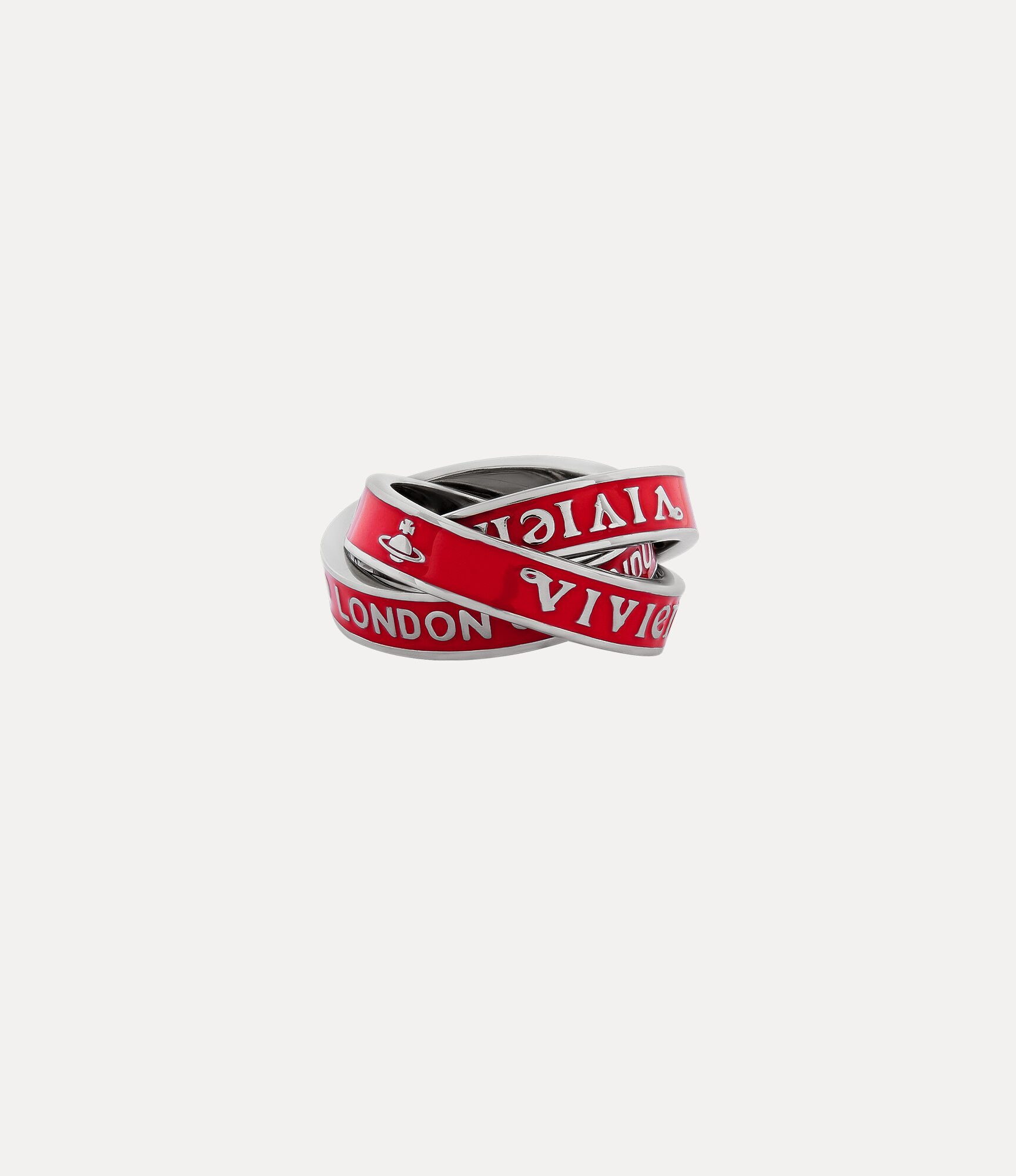 Percy Ring in PLATINUM-RED-Enamel | Vivienne Westwood®