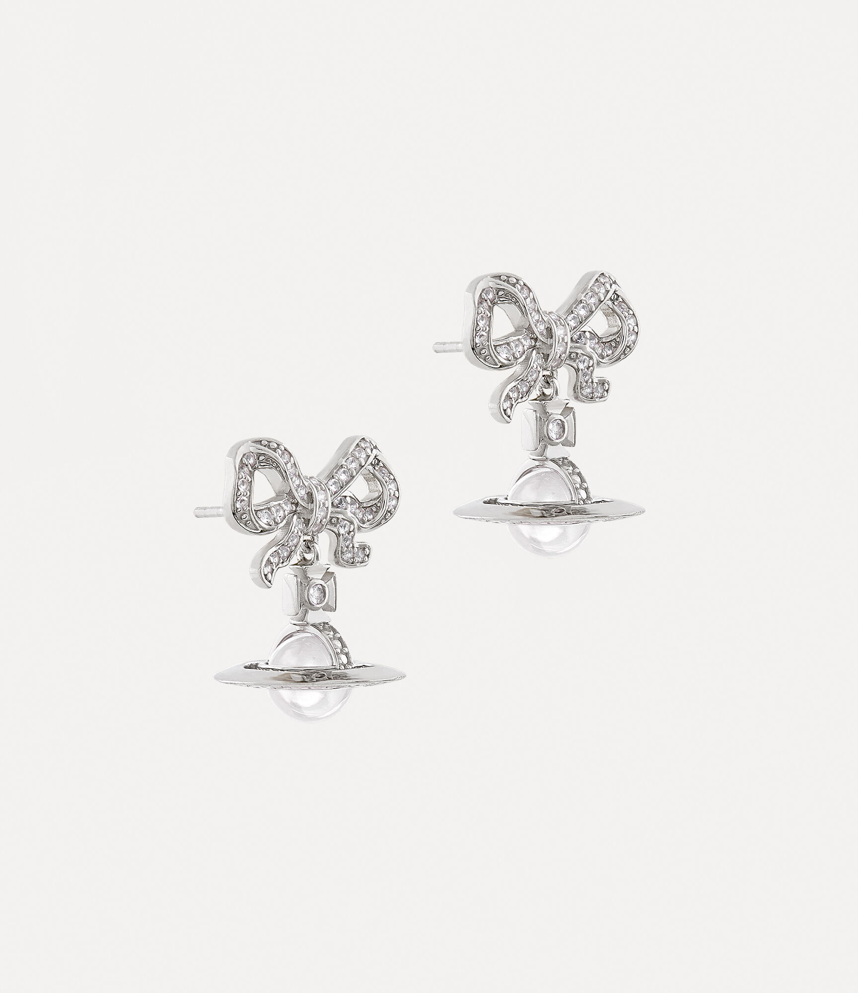 Octavie earrings in PLATINUM-WHITE-CLEAR-CZ | Vivienne Westwood®