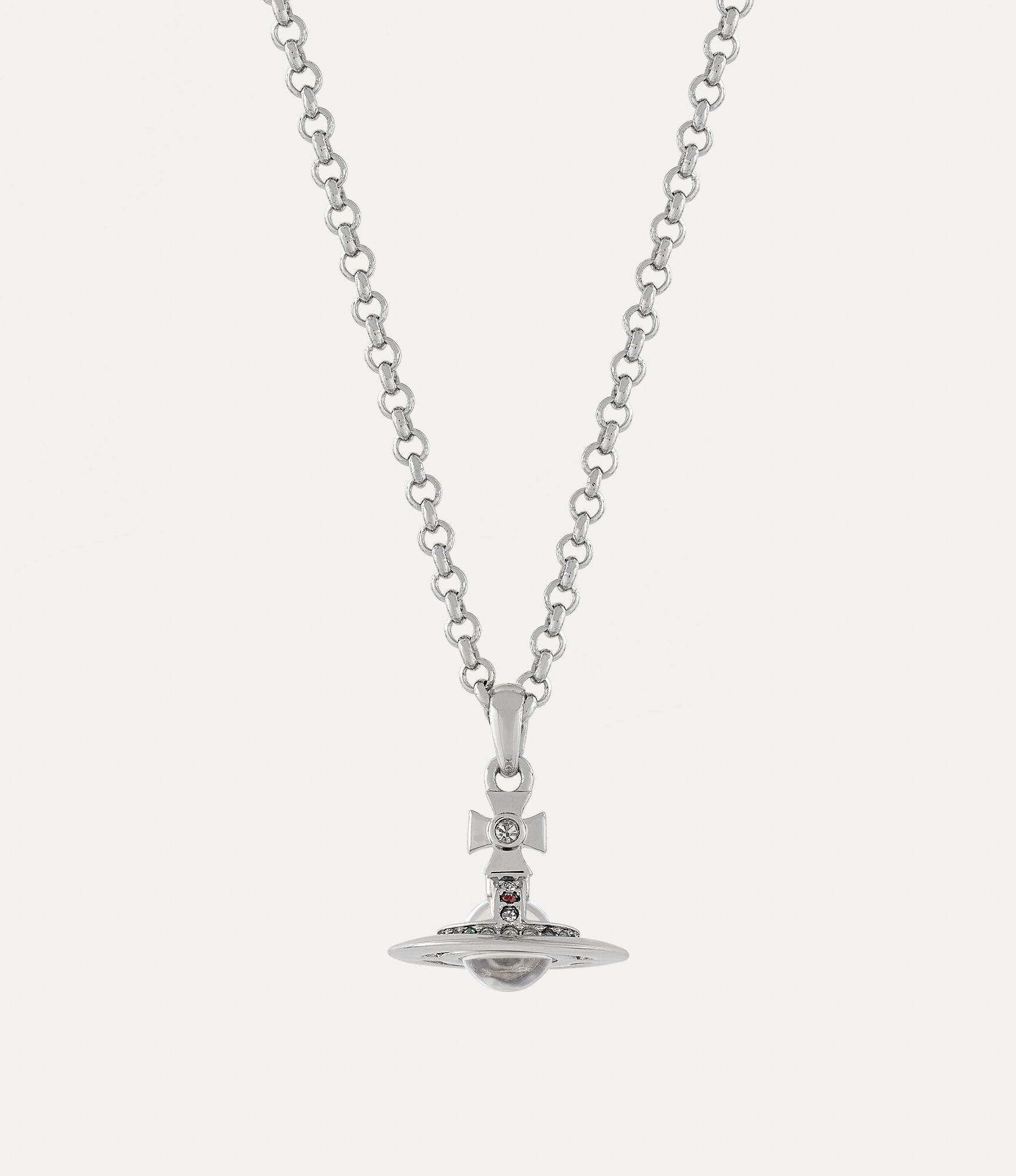 man new petite orb pendant necklace in PLATINUM-CRYSTAL-MONTANA-EMERALD ...