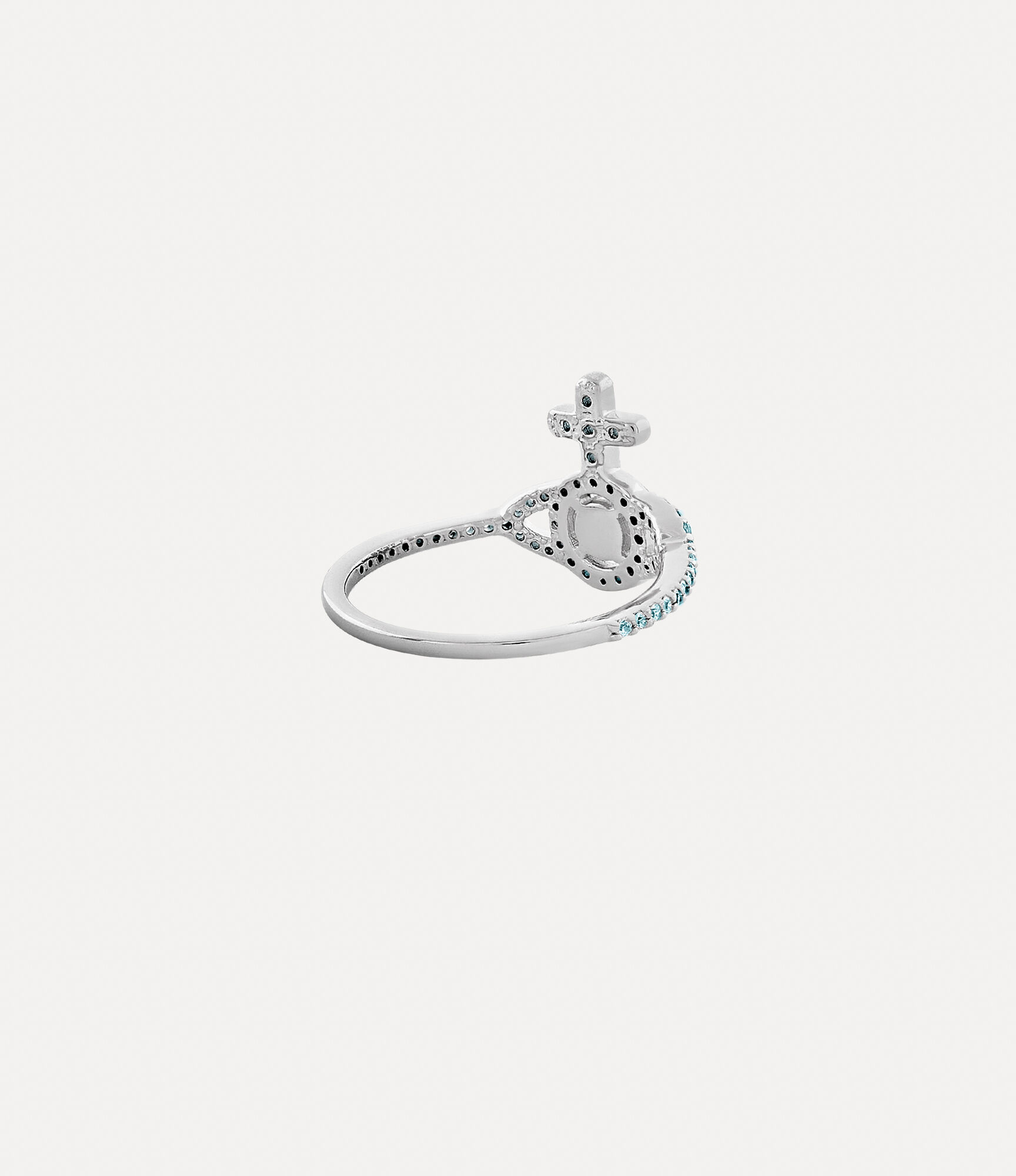 Olympia Ring in PLATINUM-TURQUOISE-CZ-WHITE-Synthetic-Opa | Vivienne Westwood®