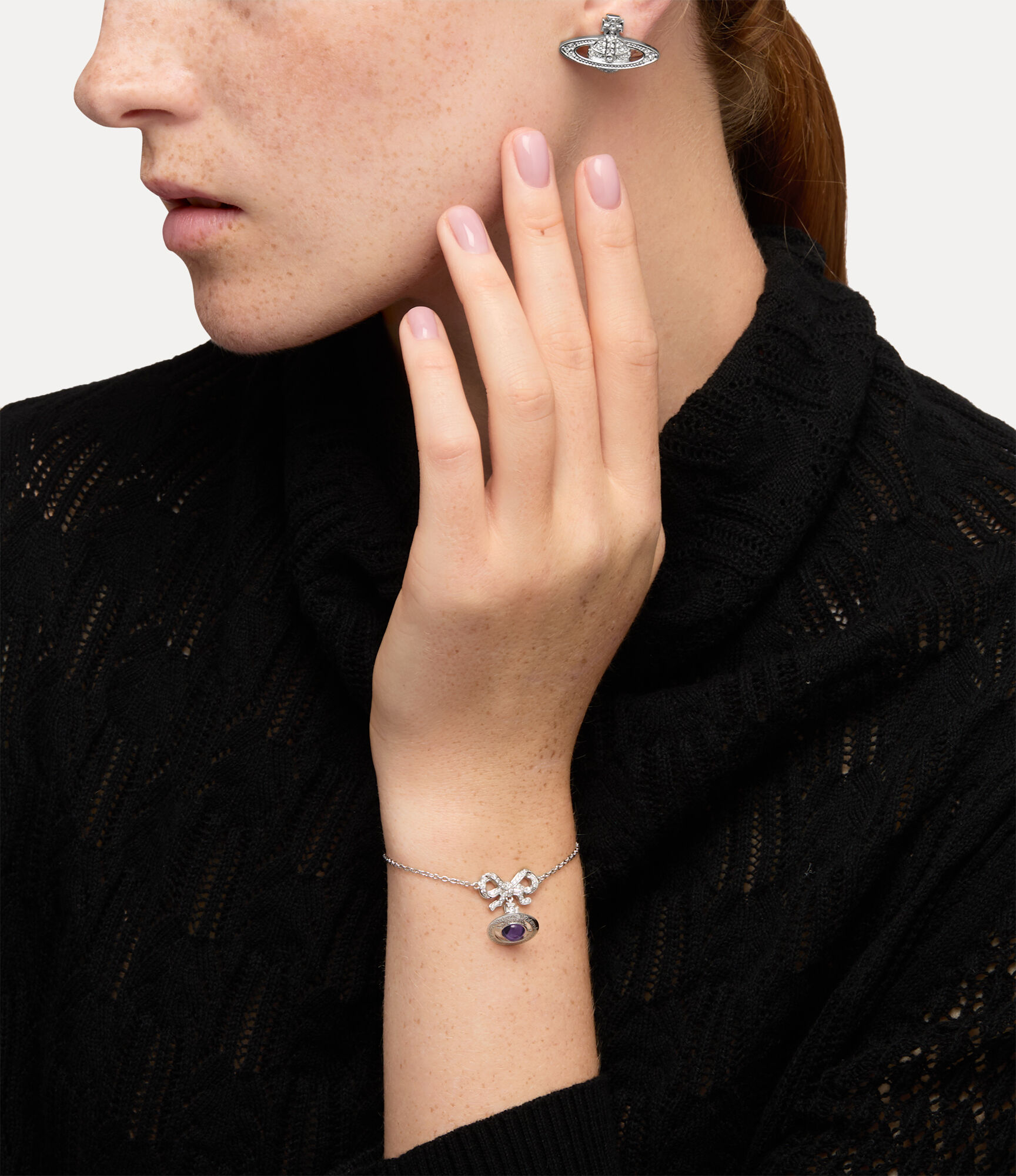 Octavie Bracelet in PLATINUM-WHITE-LAVENDER-CZ | Vivienne Westwood®