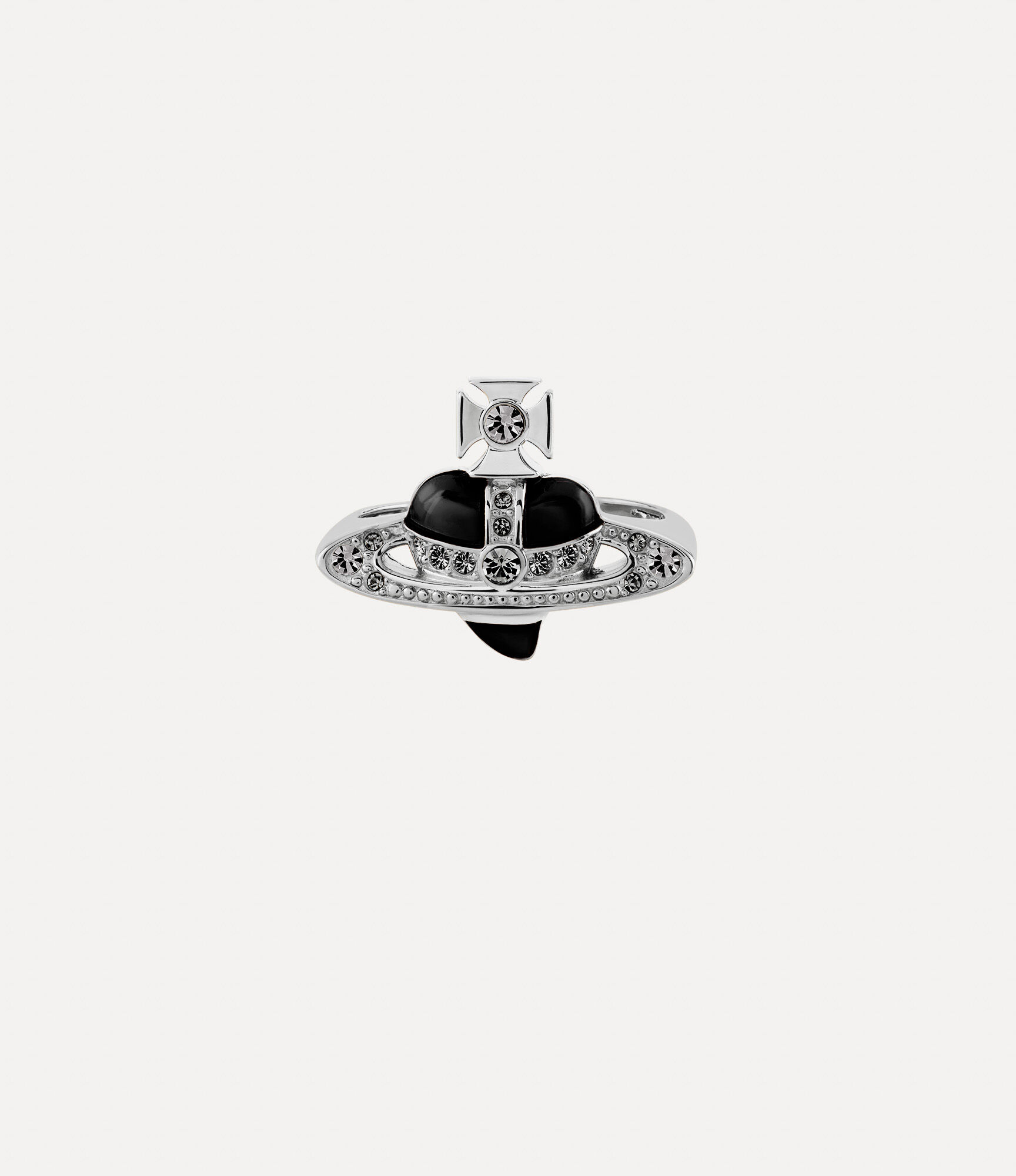 New Diamante Heart Ring in PLATINUM-BLACK-DIAMOND-Crystal-BLACK ...