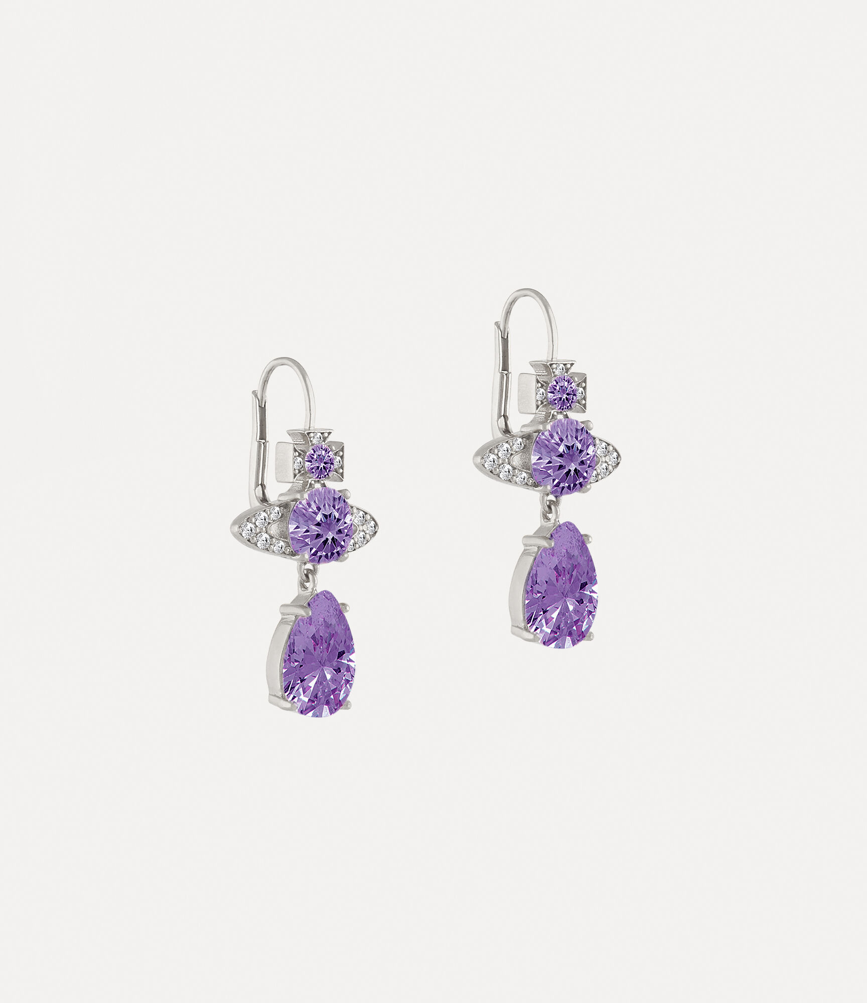 Ismene Drop Earrings in PLATINUM-LAVENDER-WHITE-CZ | Vivienne Westwood®
