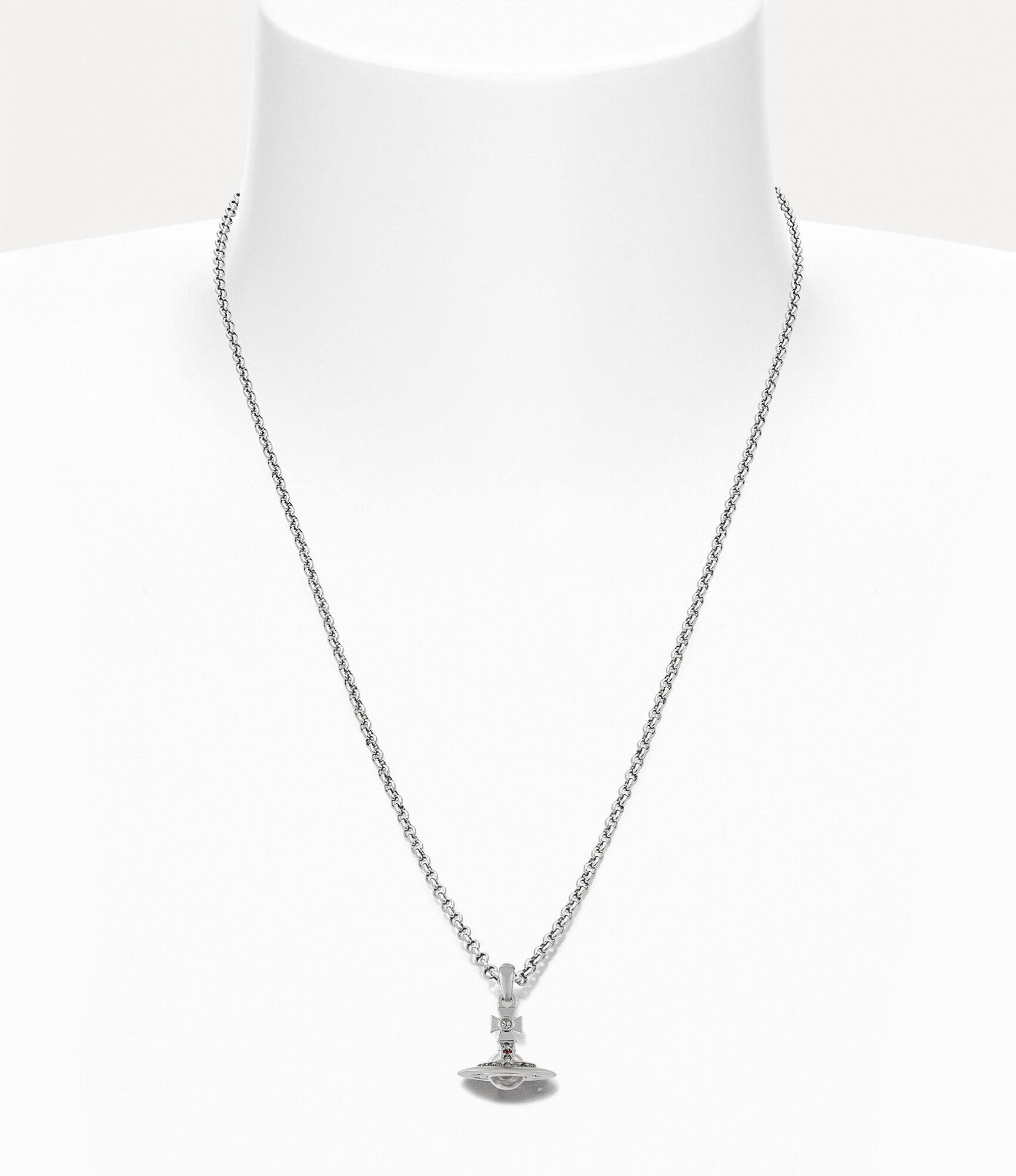 man new petite orb pendant necklace in PLATINUM-CRYSTAL-MONTANA-EMERALD ...