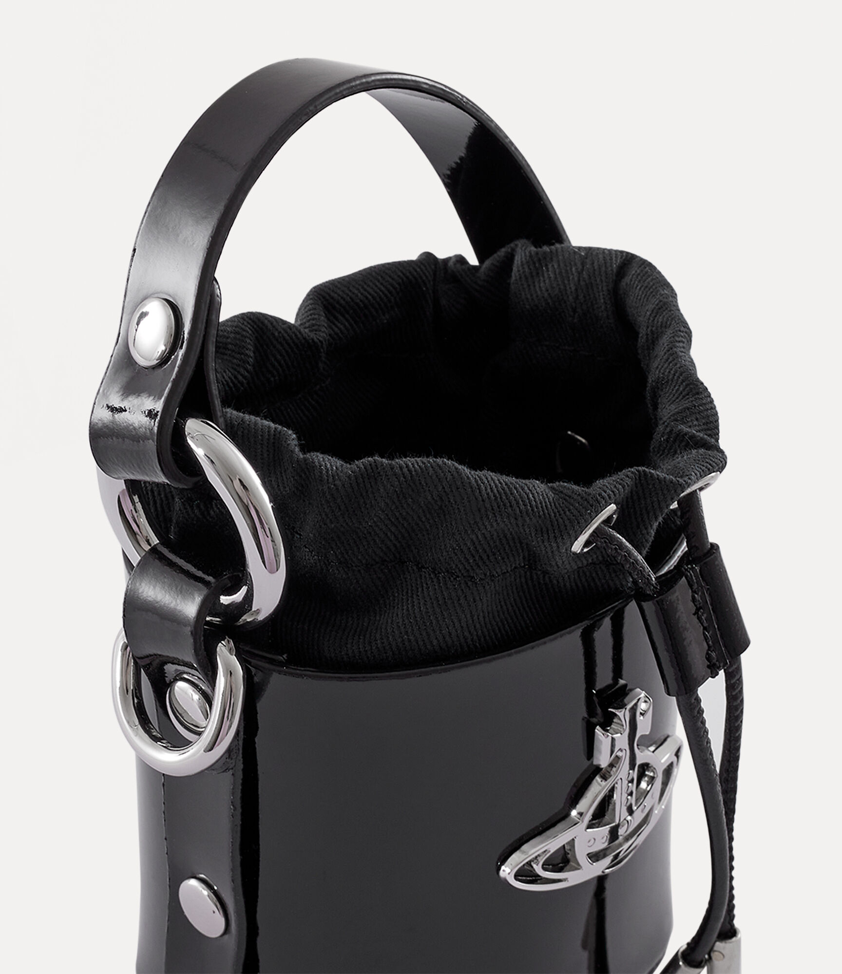 Shiny Patent Mini Daisy Bag in BLACK | Vivienne Westwood®