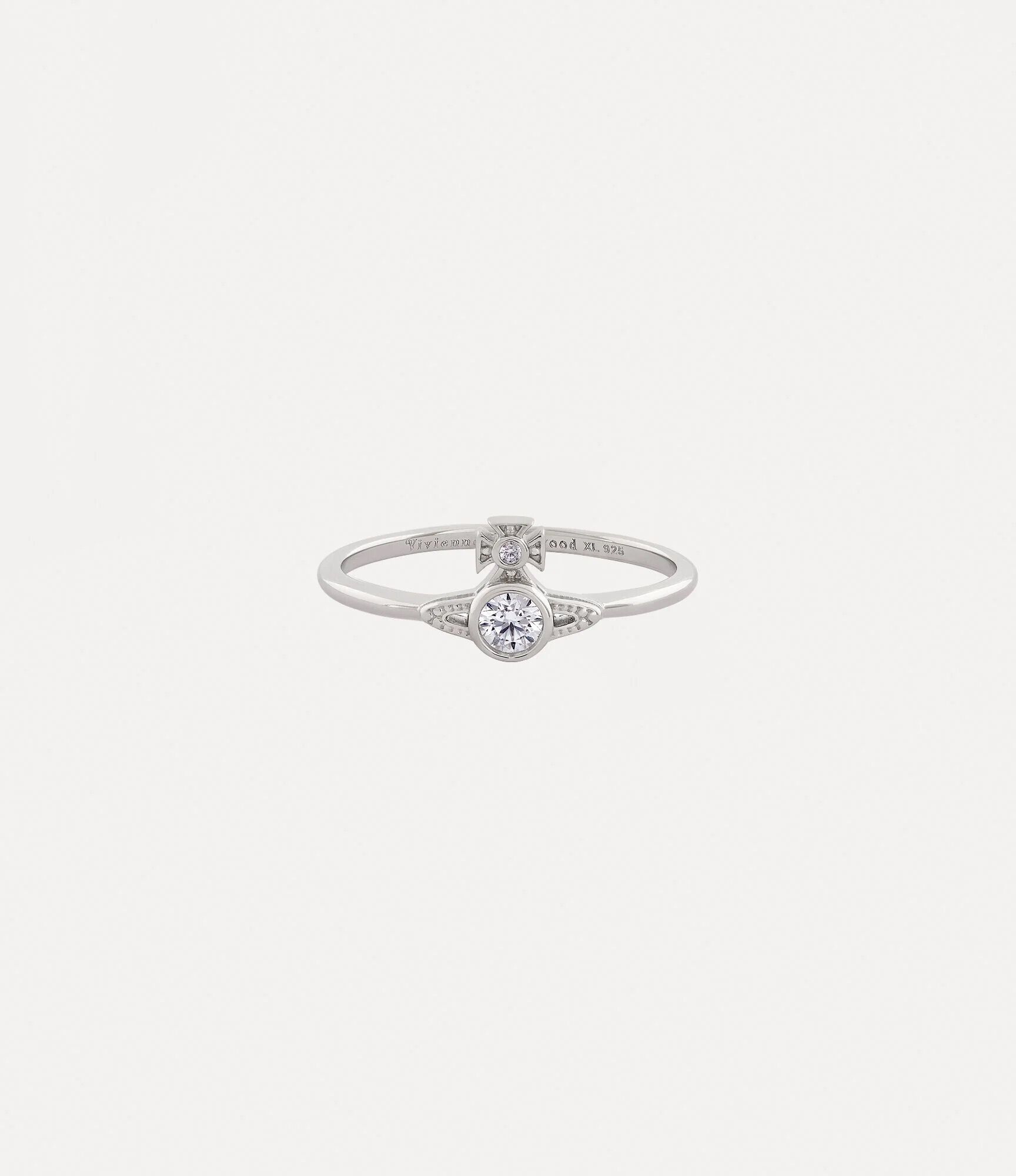 London Orb Ring in PLATINUM-WHITE-CZ | Vivienne Westwood®