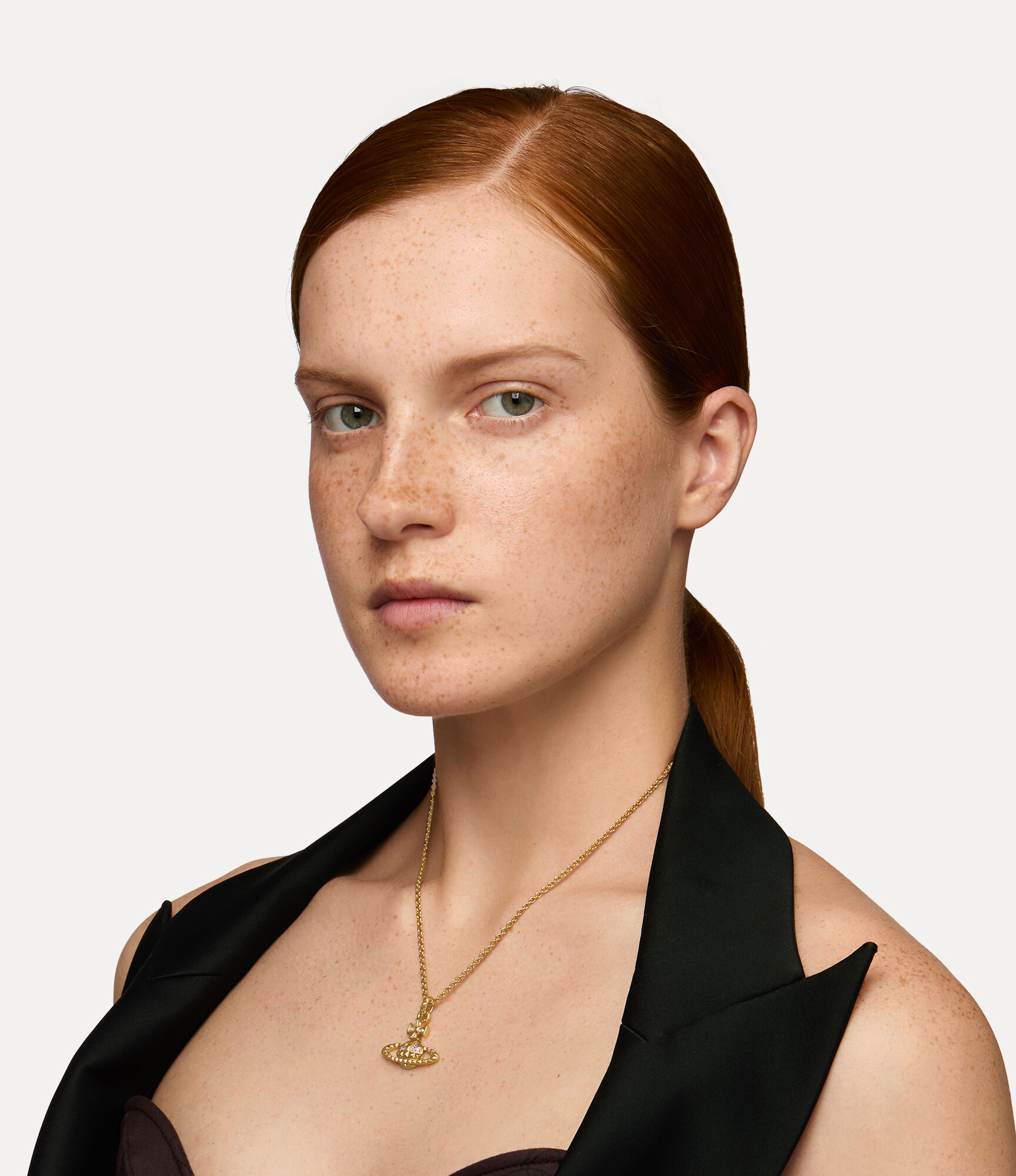 Mayfair Bas Relief Pendant Necklace in Gold-Crystal-AB | Vivienne Westwood®