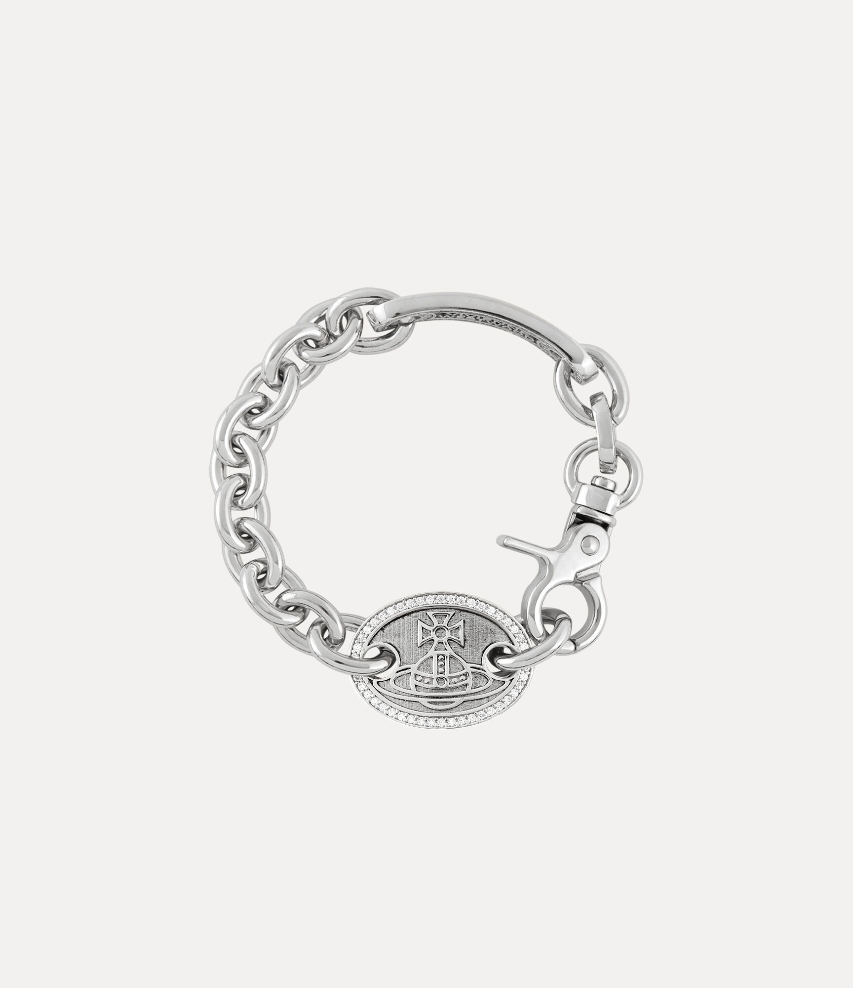 Man. Orpheus Bracelet in ANTIQUE-PLATINUM-WHITE-CZ | Vivienne Westwood®
