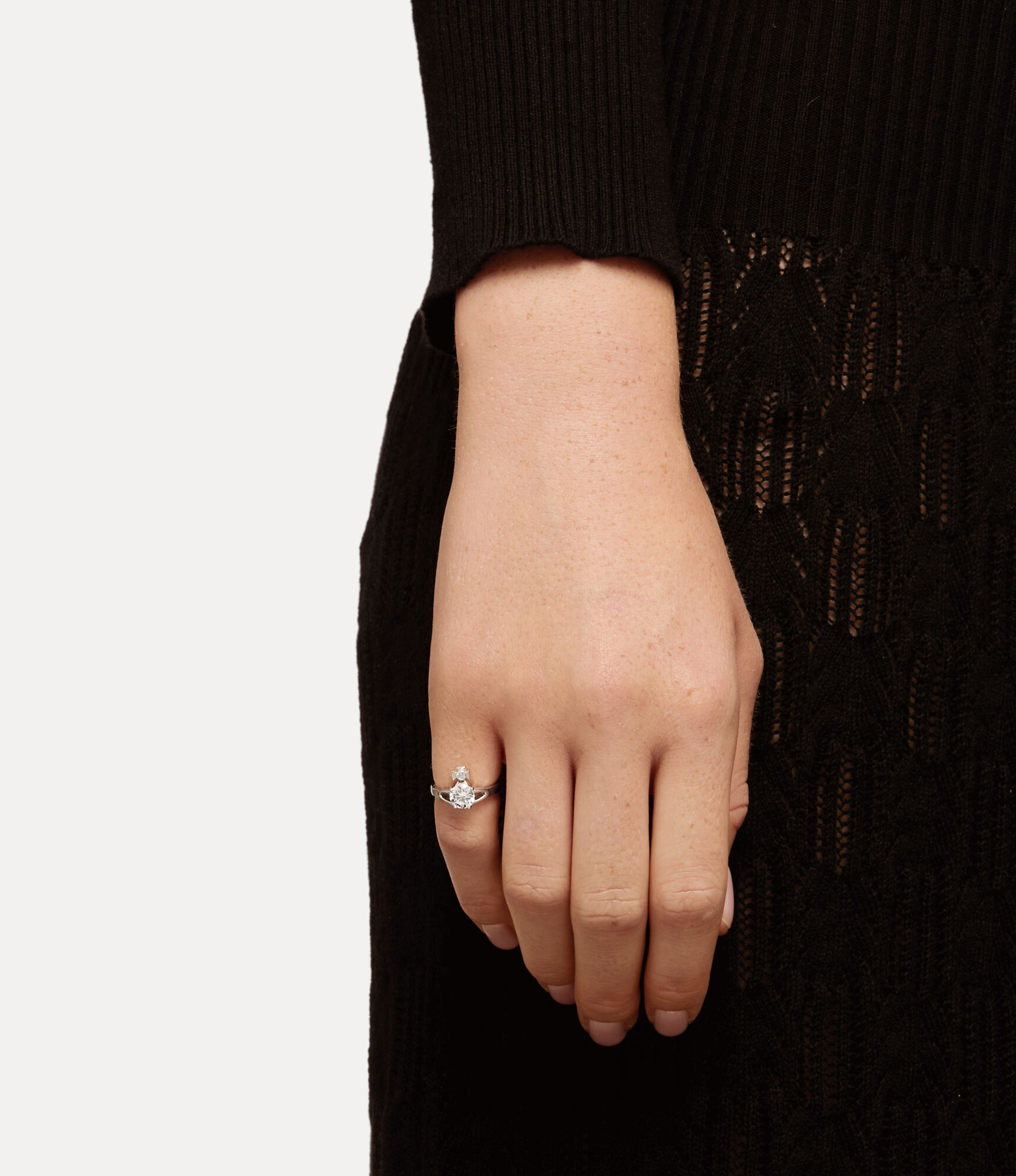 Reina Petite Ring in PLATINUM-WHITE-CZ | Vivienne Westwood®