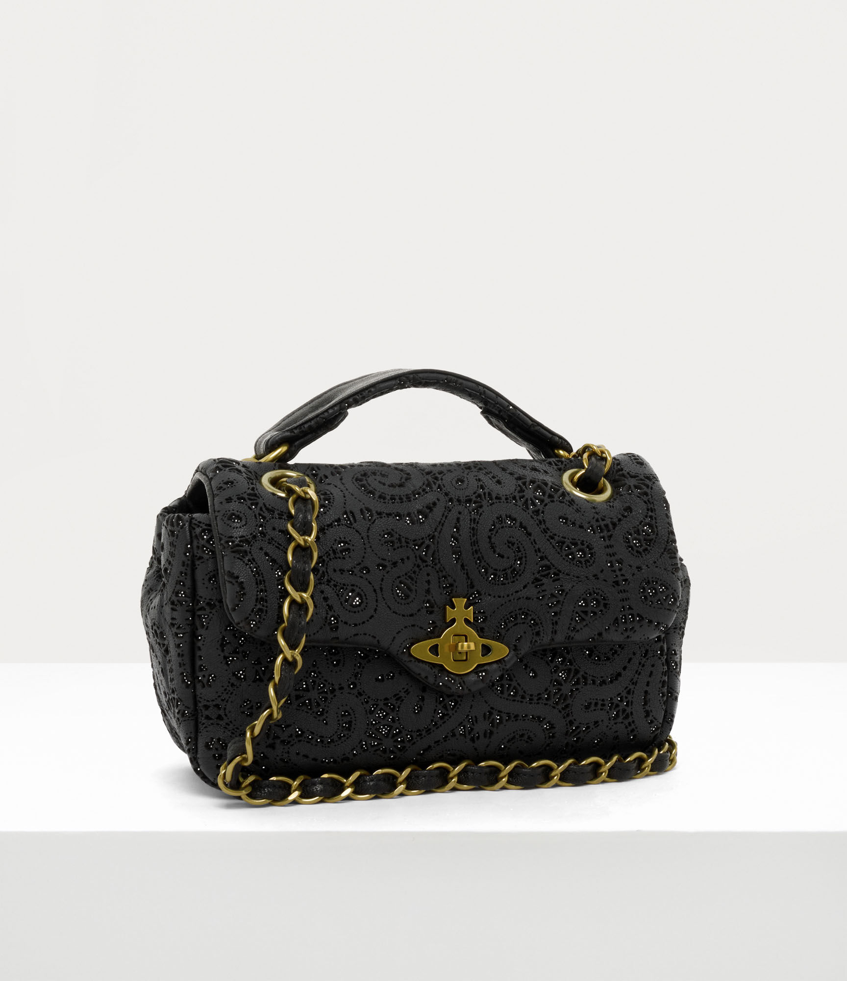Anita Small Chain Shoulder Bag in BLACK | Vivienne Westwood®