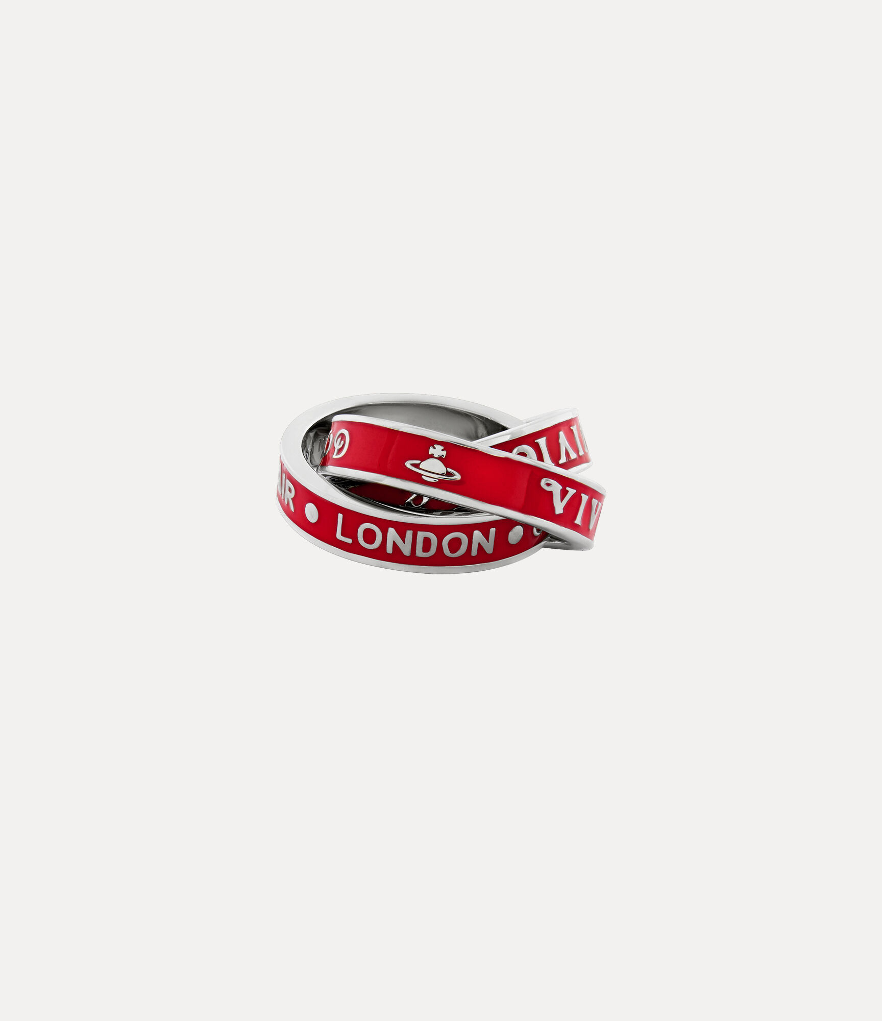 Percy Ring in PLATINUM-RED-Enamel | Vivienne Westwood®