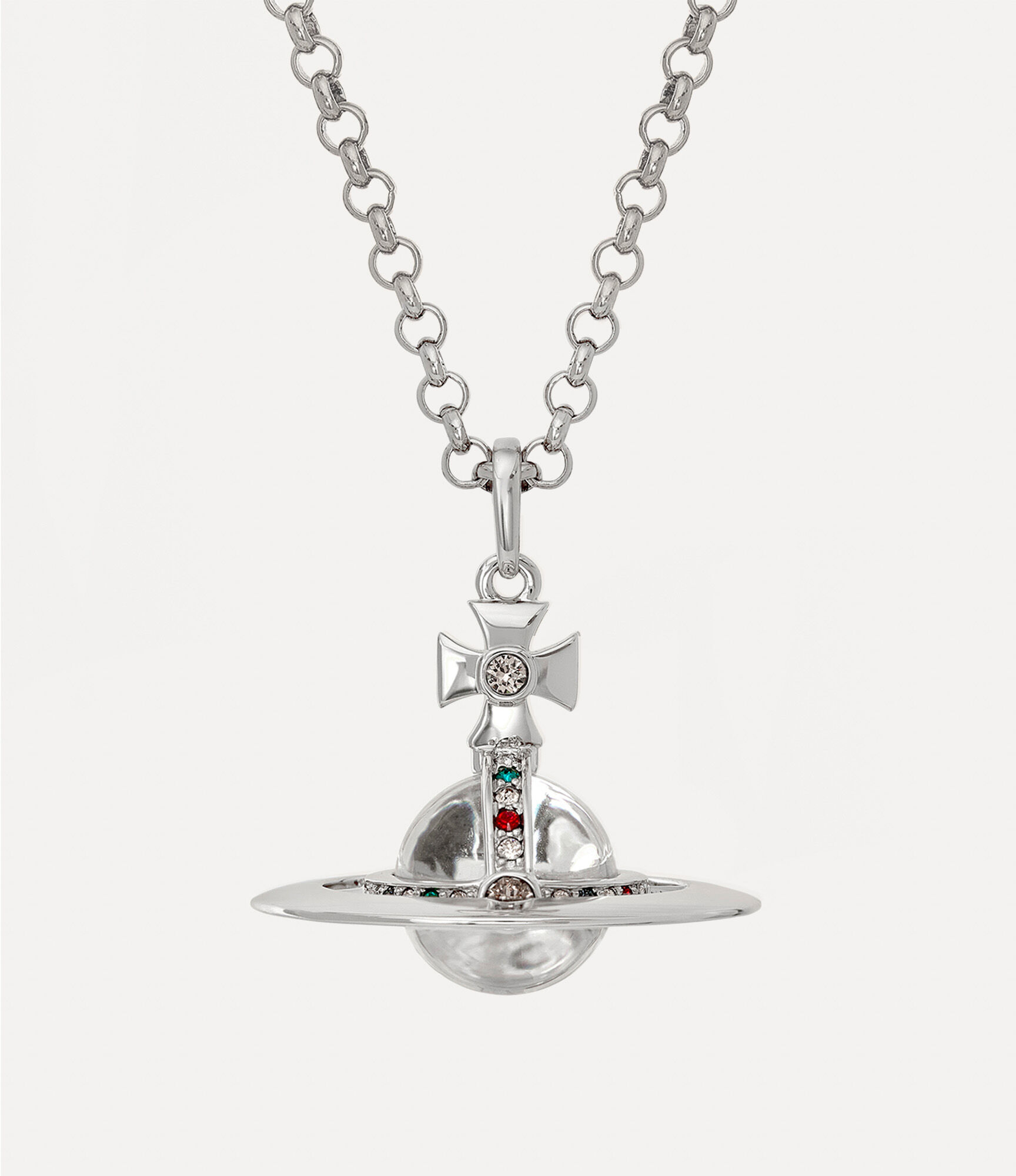 New Small Orb Pendant Necklace in PLATINUM | Vivienne Westwood®