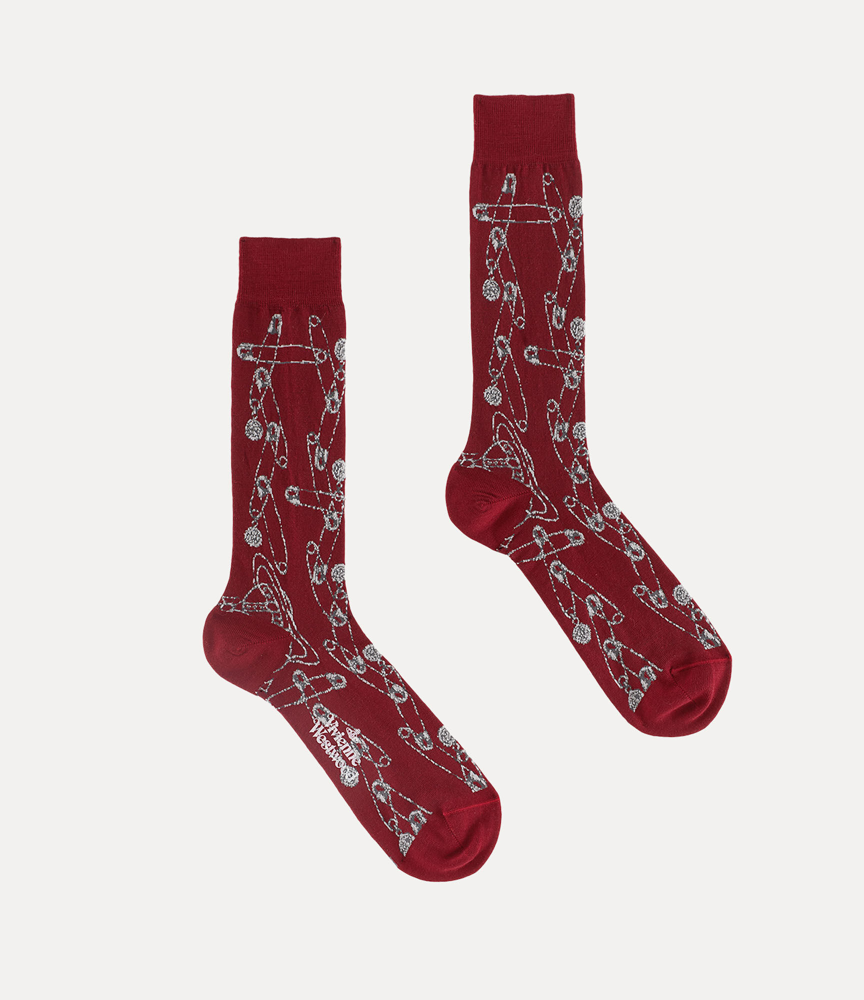 Safety Pin Sock in BORDEAUX | Vivienne Westwood®