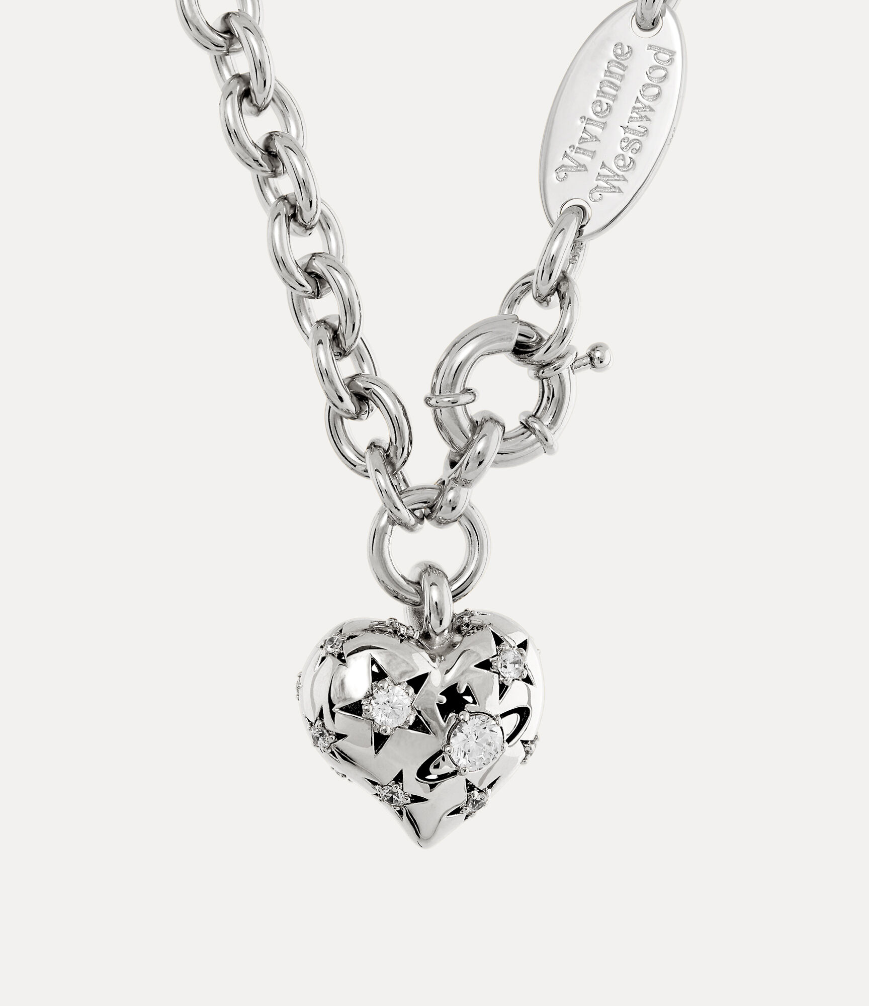 Lee Necklace in PLATINUM-WHITE-CZ | Vivienne Westwood®