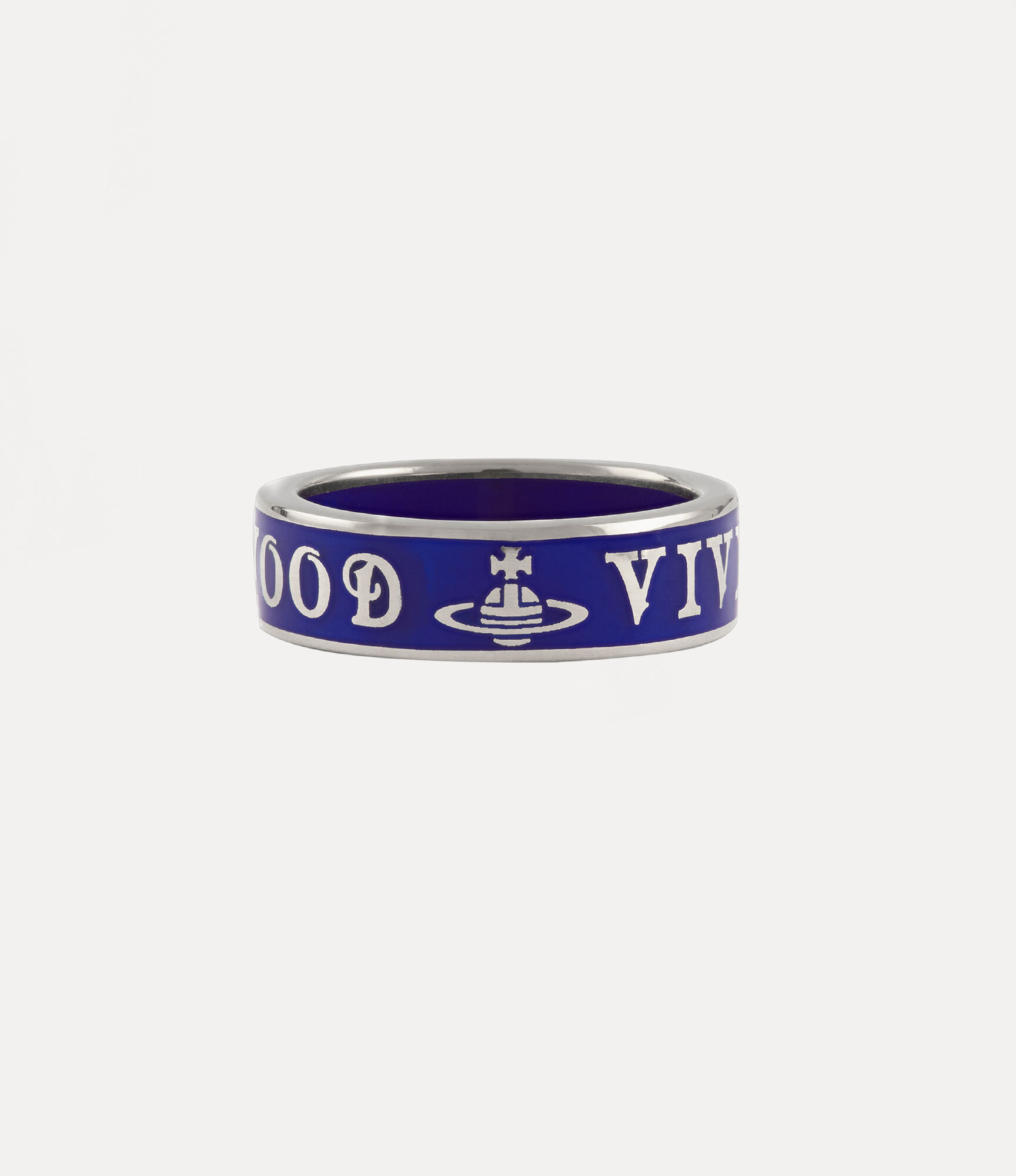 Conduit Street Ring in PLATINUM-BLUE-Enamel | Vivienne Westwood®