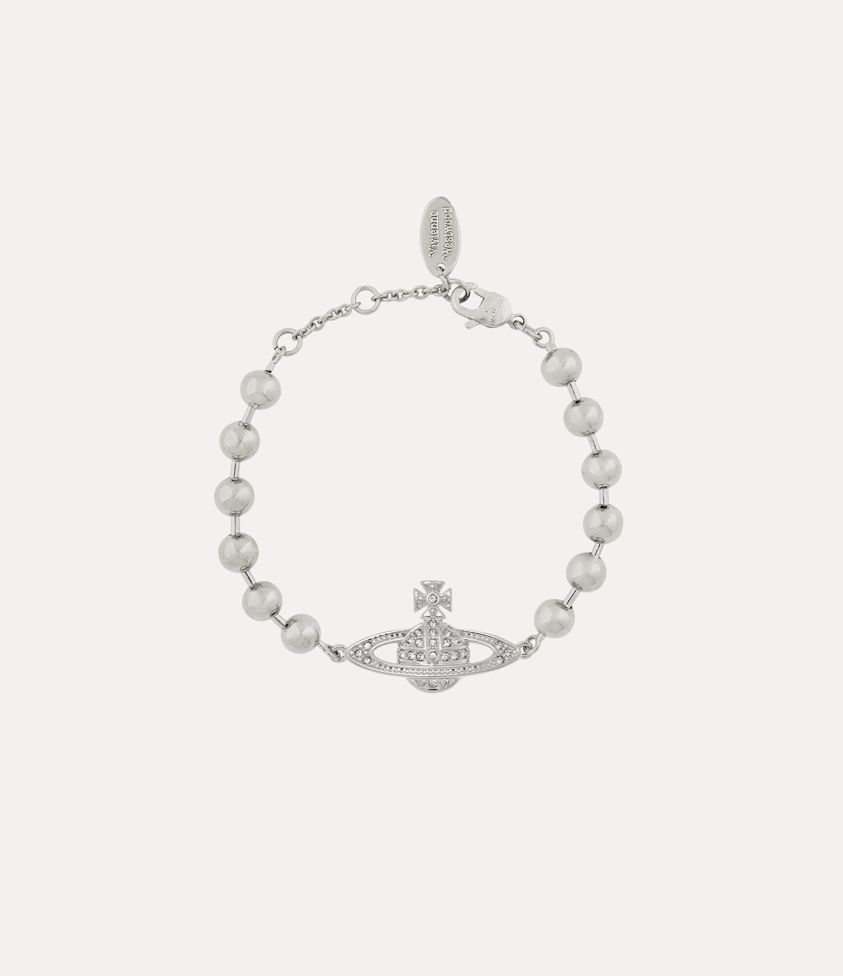 Thames Mini Bas Relief Bracelet in PLATINUM-WHITE-Crystal | Vivienne ...