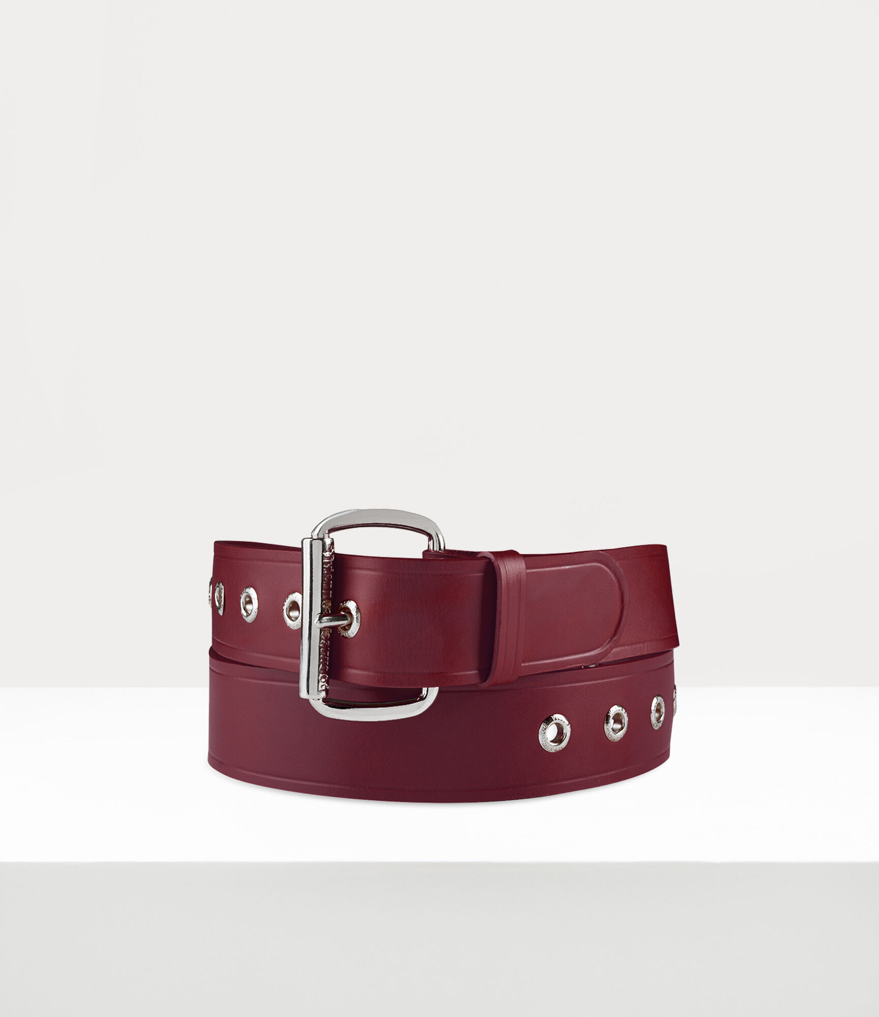 Alex Belt in RHODIUM-ARMARATO-DARK-WINE-Leather | Vivienne Westwood®