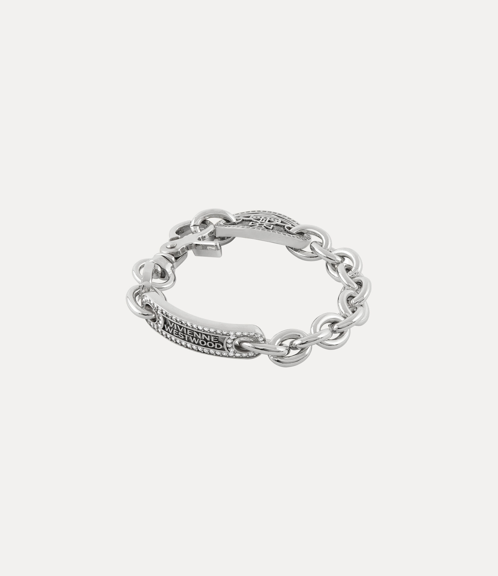 Man. Orpheus Bracelet in ANTIQUE-PLATINUM-WHITE-CZ | Vivienne Westwood®