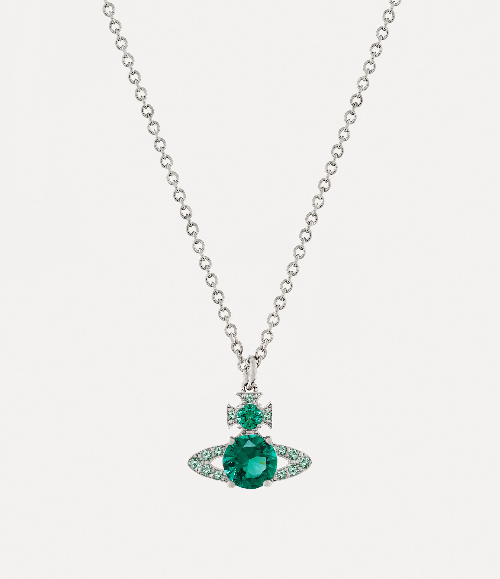 Ismene Pendant Necklace in PLATINUM-GREEN-CZ | Vivienne Westwood®
