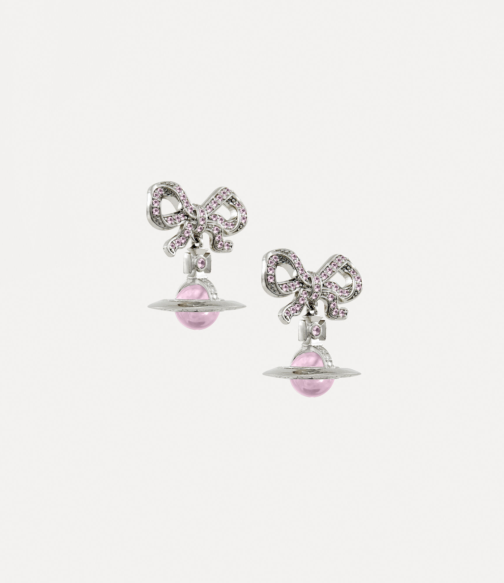Octavie Earrings in PLATINUM-PINK-PINK-CZ- | Vivienne Westwood®