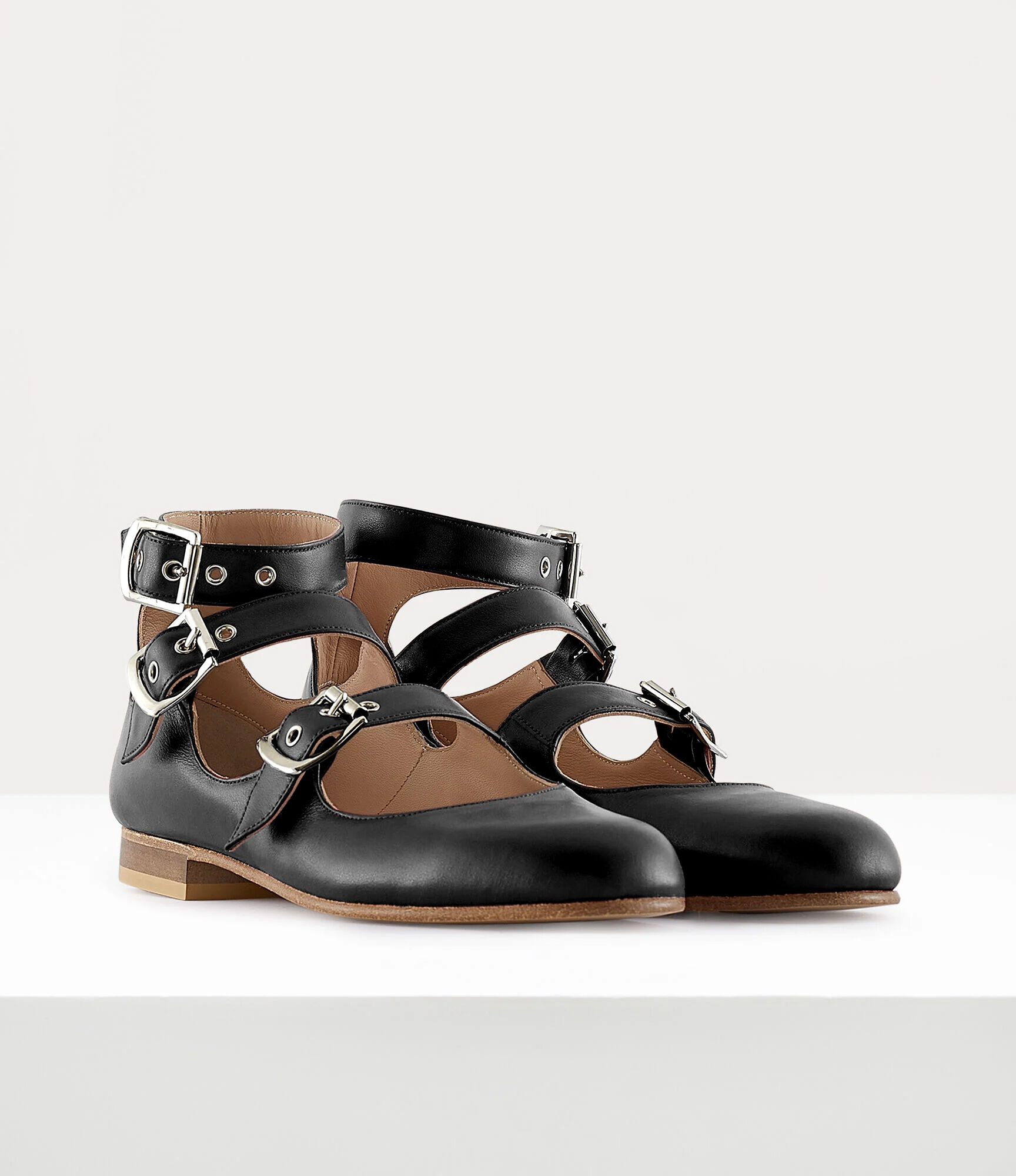 Roman Three Strap Sandals in BLACK | Vivienne Westwood®