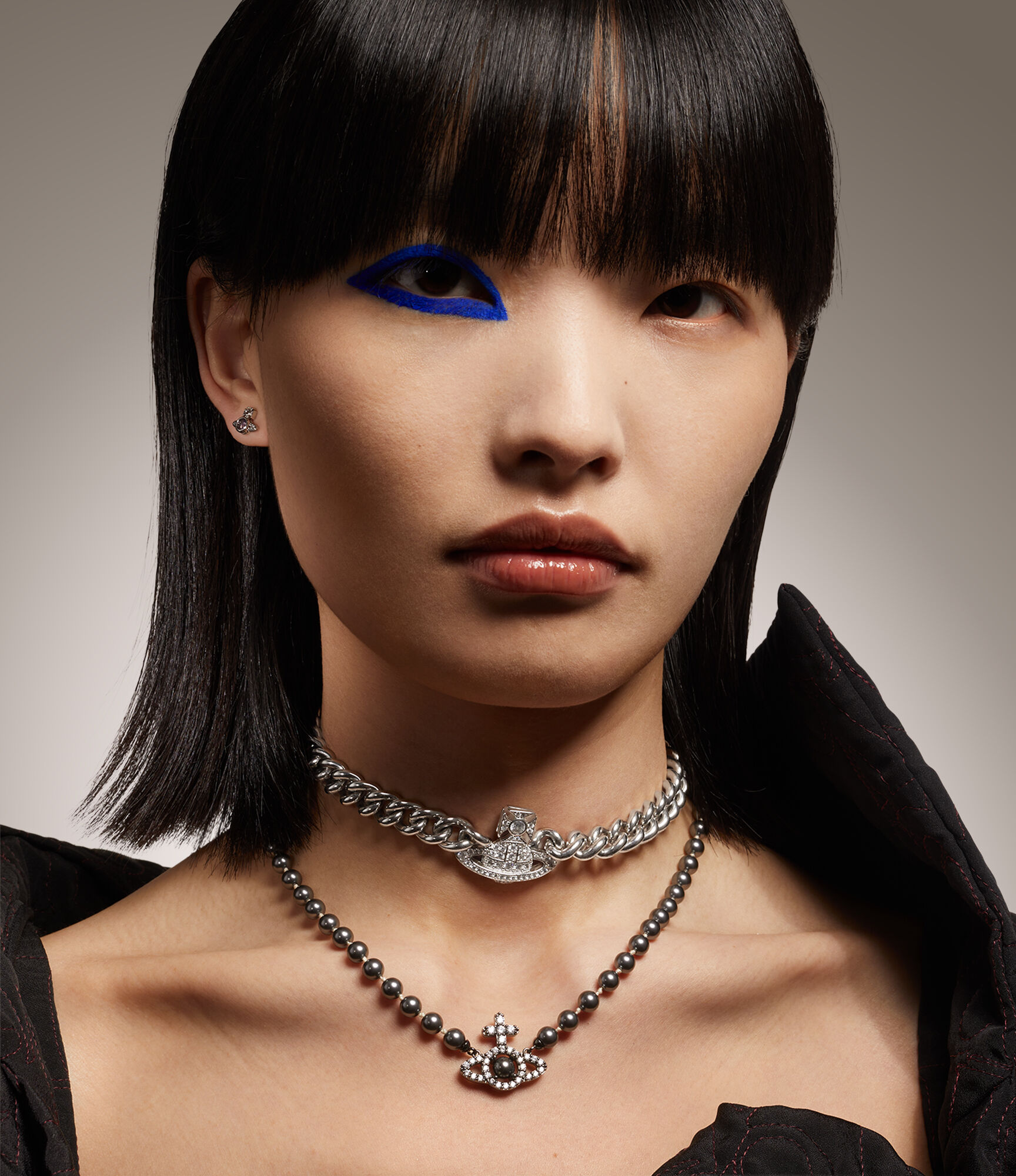 Graziella Small Choker in PLATINUM-WHITE-CZ | Vivienne Westwood®