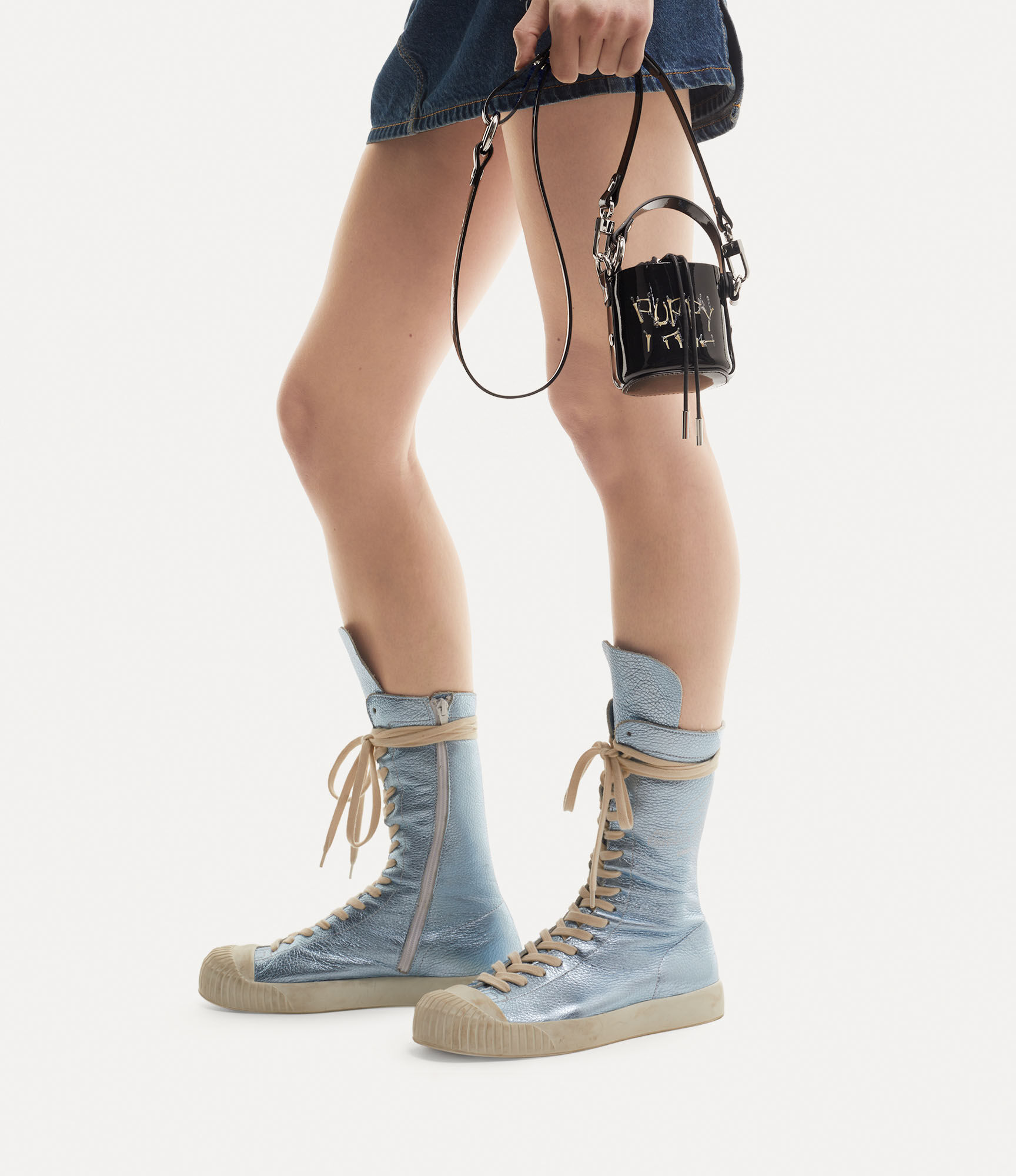 Mini Daisy Drawstring Bucket Bag in BONES-N-CHAIN | Vivienne Westwood®