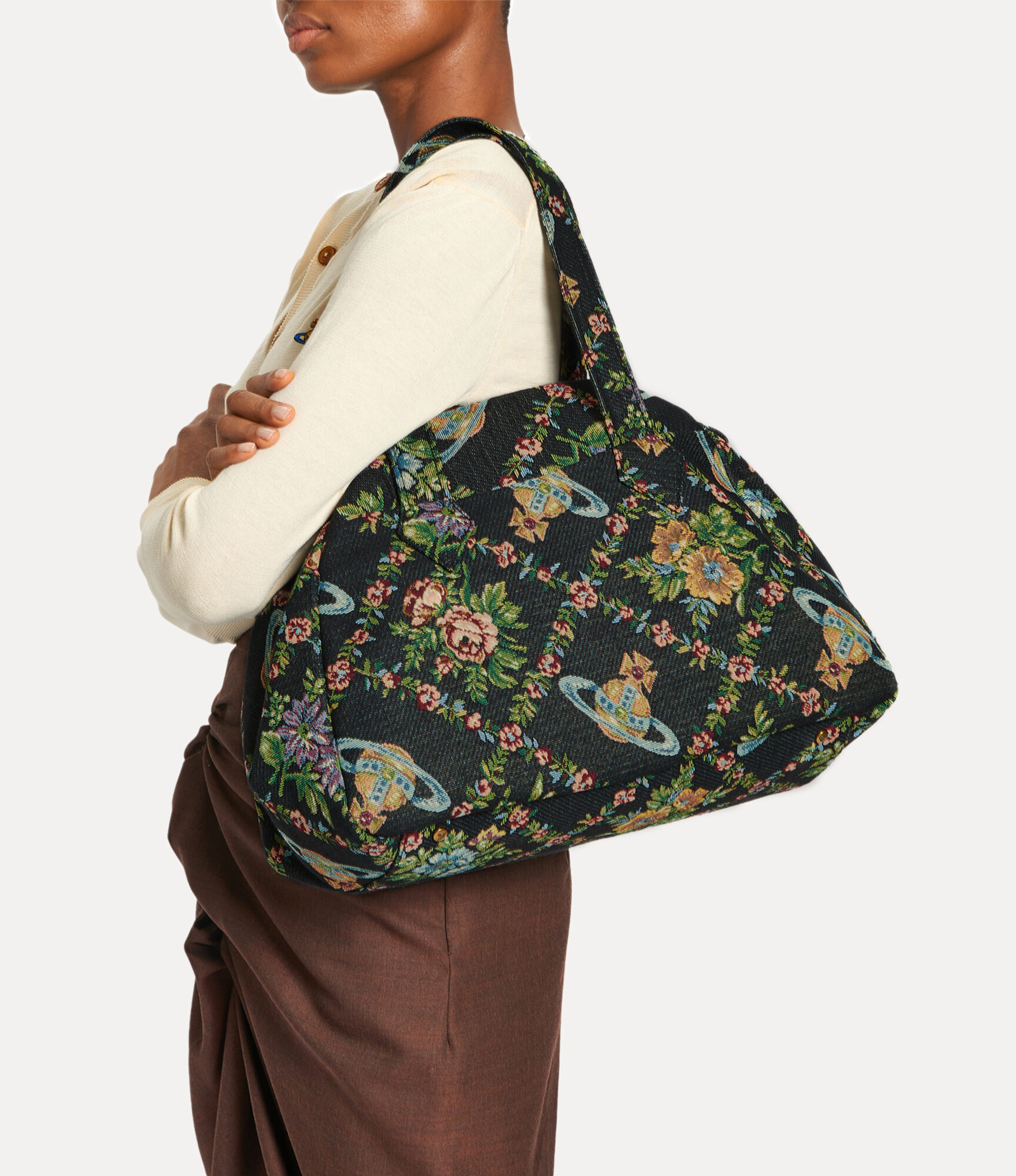 Archive Large Yasmine Handbag in black-multi | Vivienne Westwood®