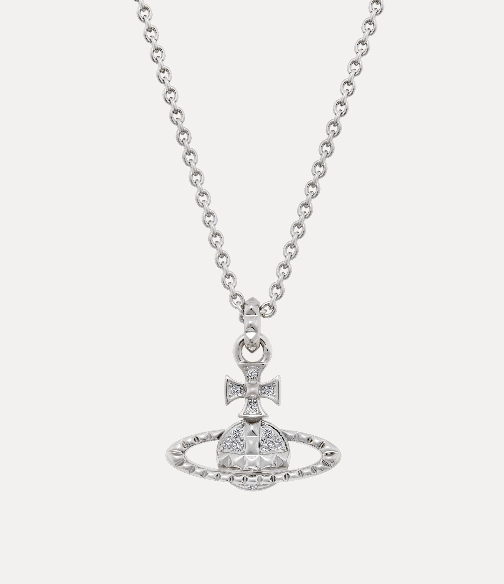Mayfair Bas Relief Pendant Necklace in RHODIUM-CRYSTAL-Crystal ...