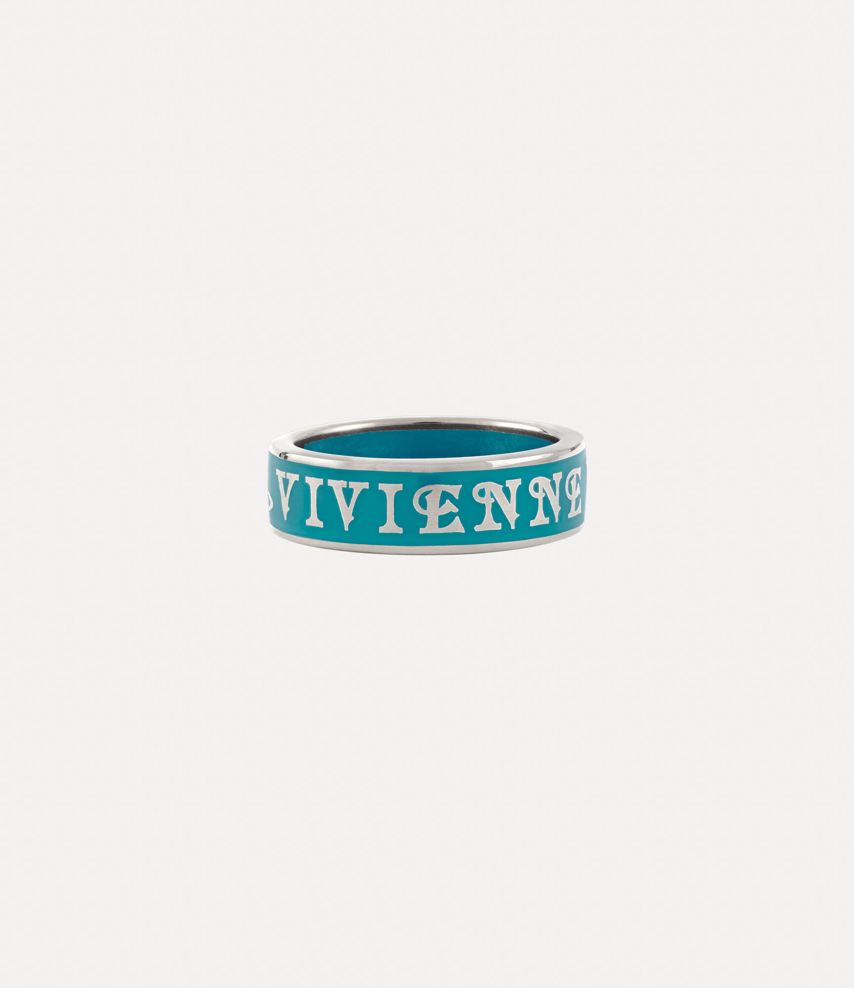 Conduit Street Ring in PLATINUM-TURQUOISE-Enamel | Vivienne Westwood®