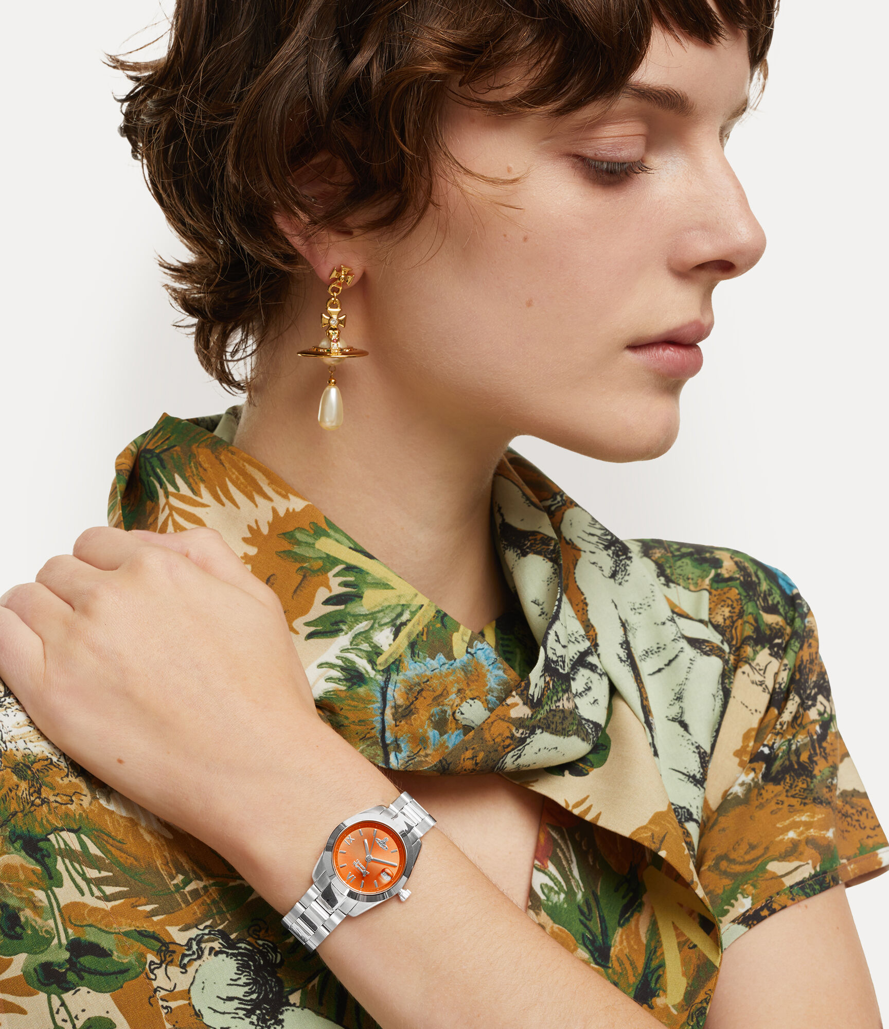 Fenchurch Watch in SILVER-ORANGE | Vivienne Westwood®