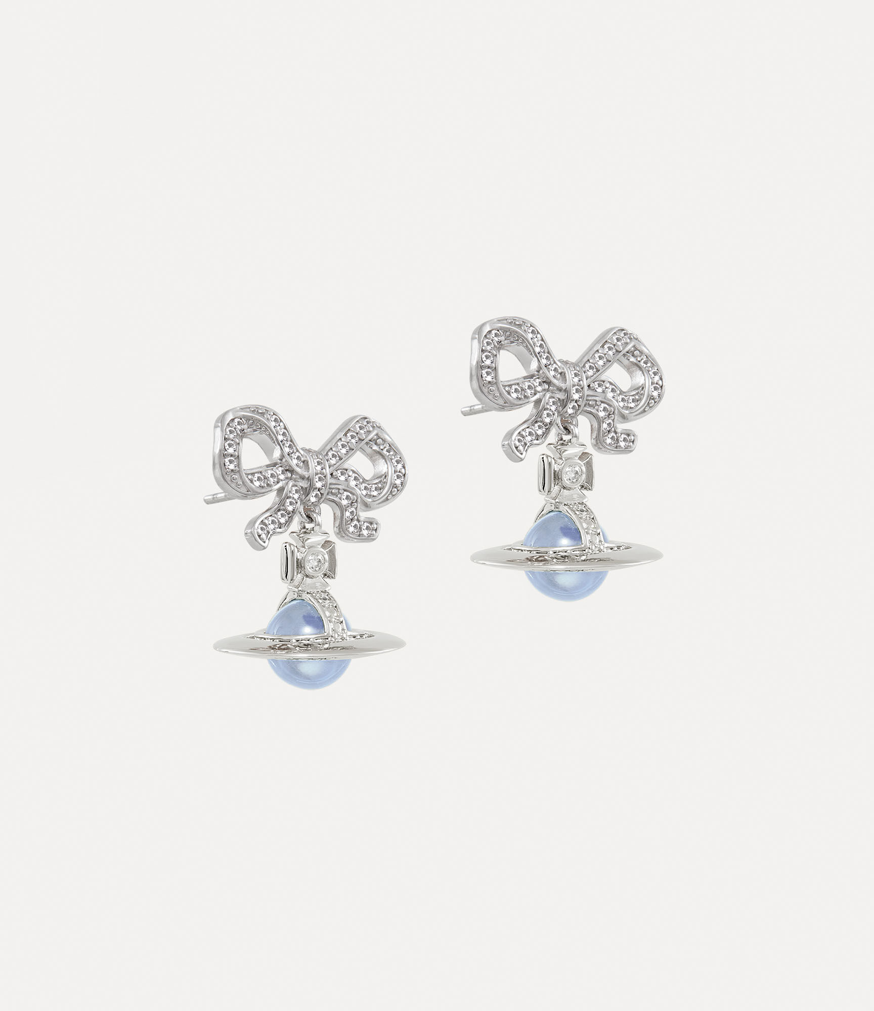 Octavie Earrings in PLATINUM-LIGHT-BLUE-WHITE-CZ | Vivienne Westwood®